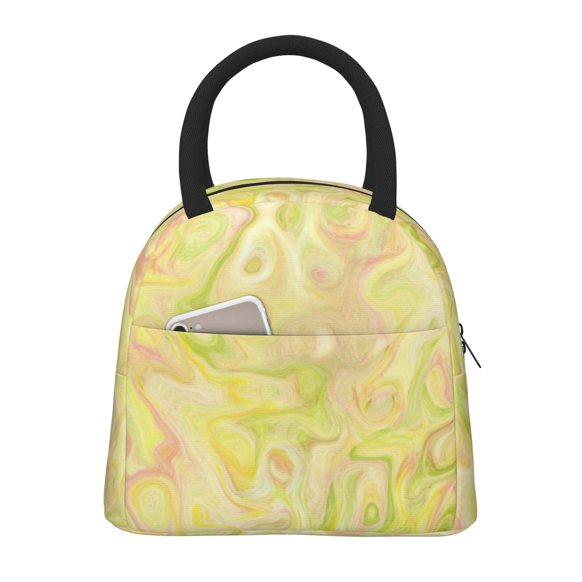 YFYANG Portable Waterproof Insulated Lunch Bag, Yellow Watercolor ...