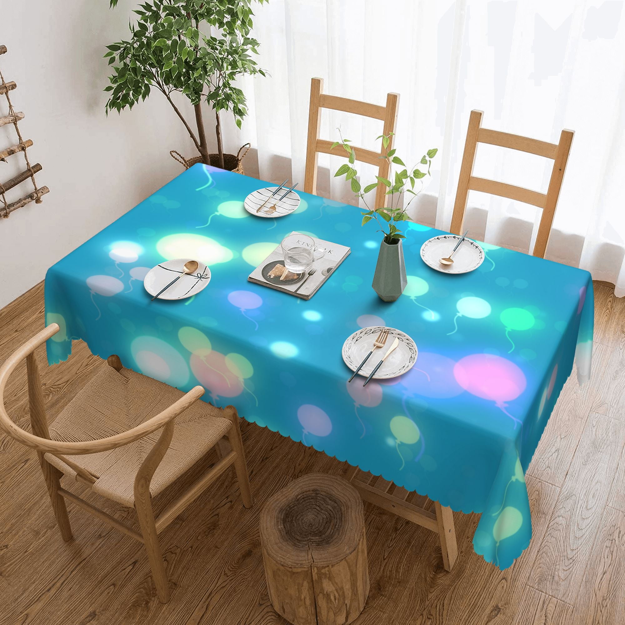 YFYANG Rectangular Polyester Table Cloth Dream Balloon Table Cover for ...