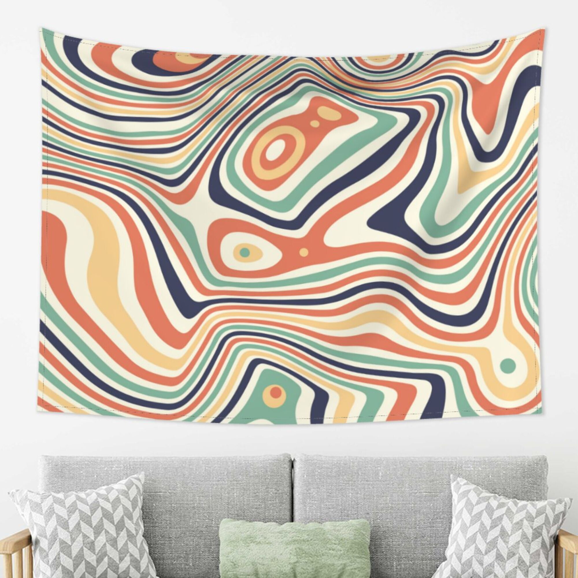 YFYANG Retro Abstract Lines Tapestry, Bedroom Dormitory Living Room ...