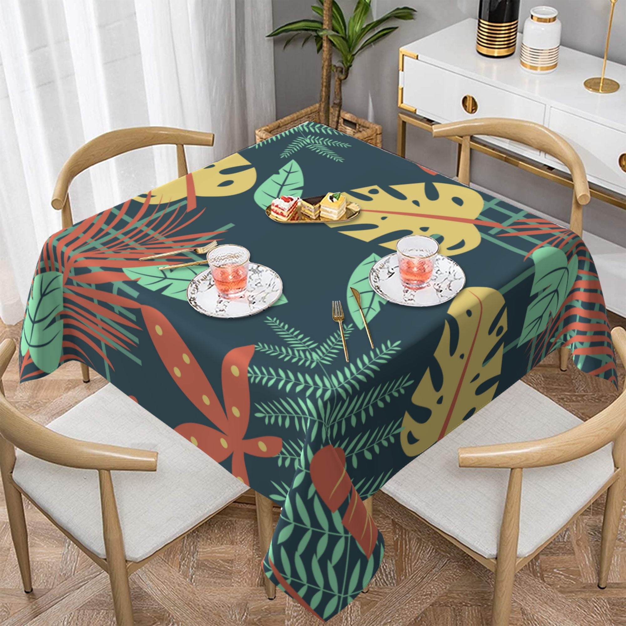 YFYANG Square Polyester Table Cloth, 54" x 54" Reusable Table Cover ...