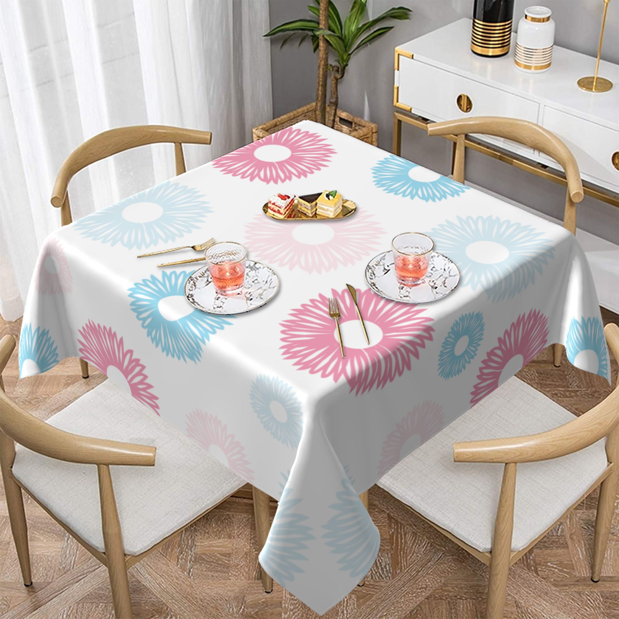 YFYANG Square Polyester Table Cloth, 54" x 54" Reusable Table Cover ...