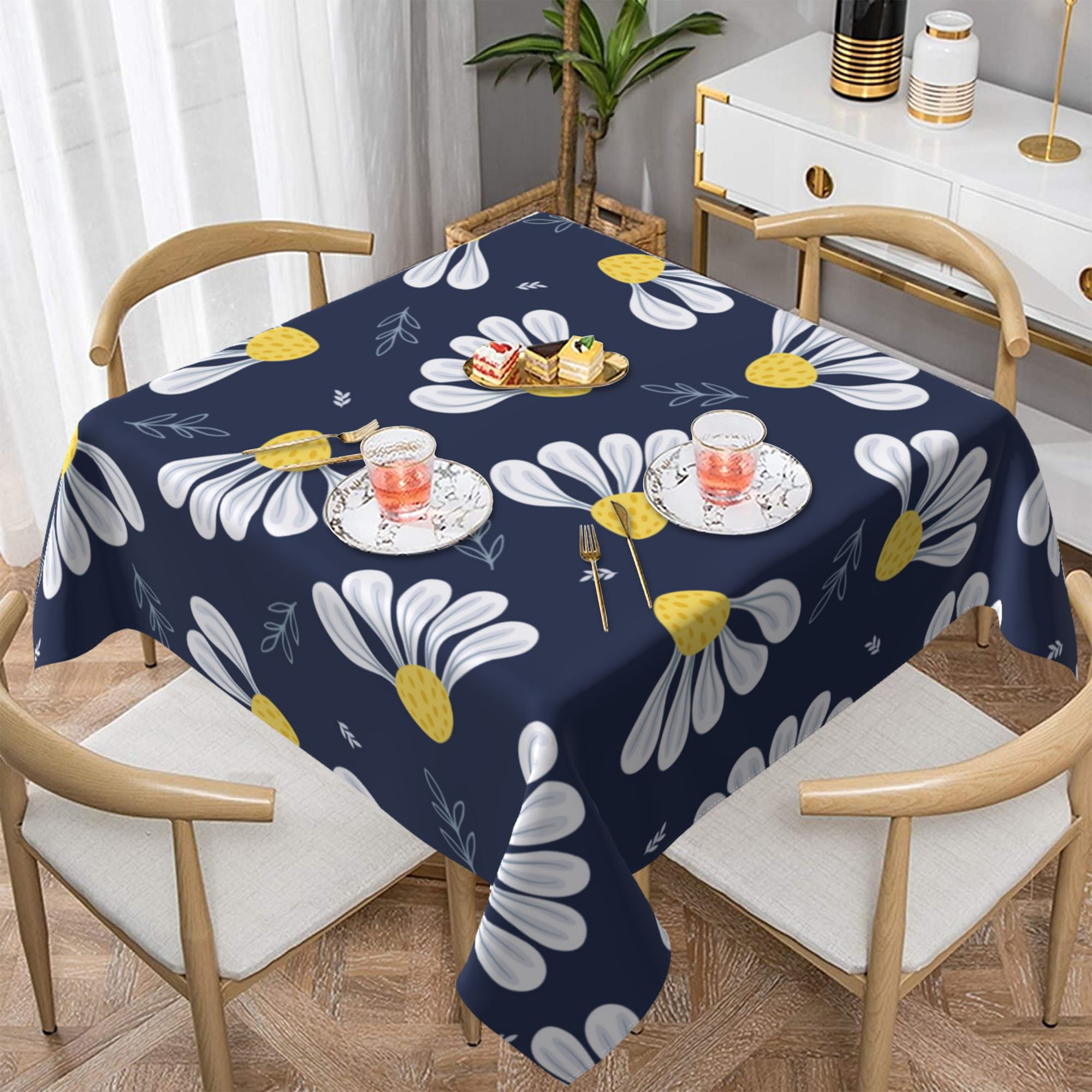 YFYANG Square Polyester Table Cloth, 54" x 54" Reusable Table Cover ...