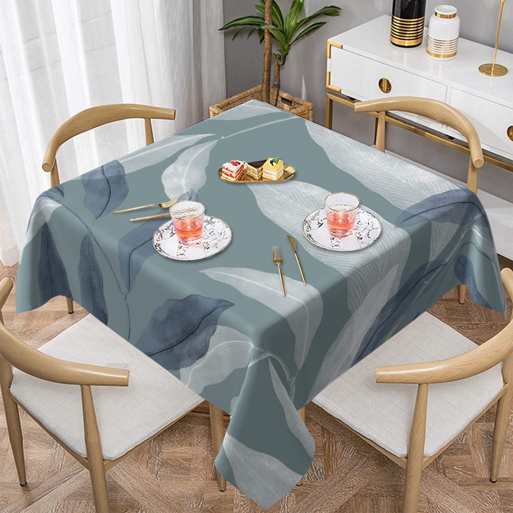 YFYANG Square Polyester Table Cloth, 54" x 54" Reusable Table Cover ...