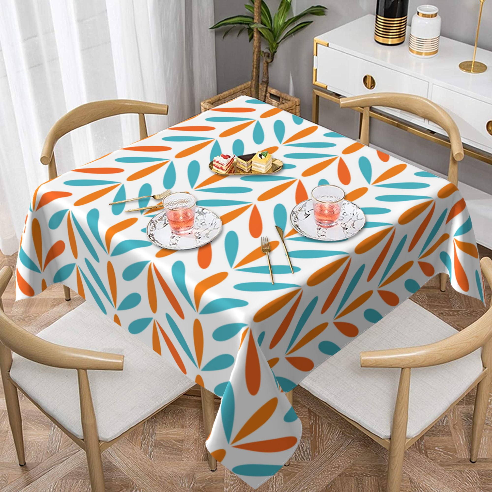 YFYANG Square Polyester Table Cloth, 54" x 54" Reusable Table Cover ...