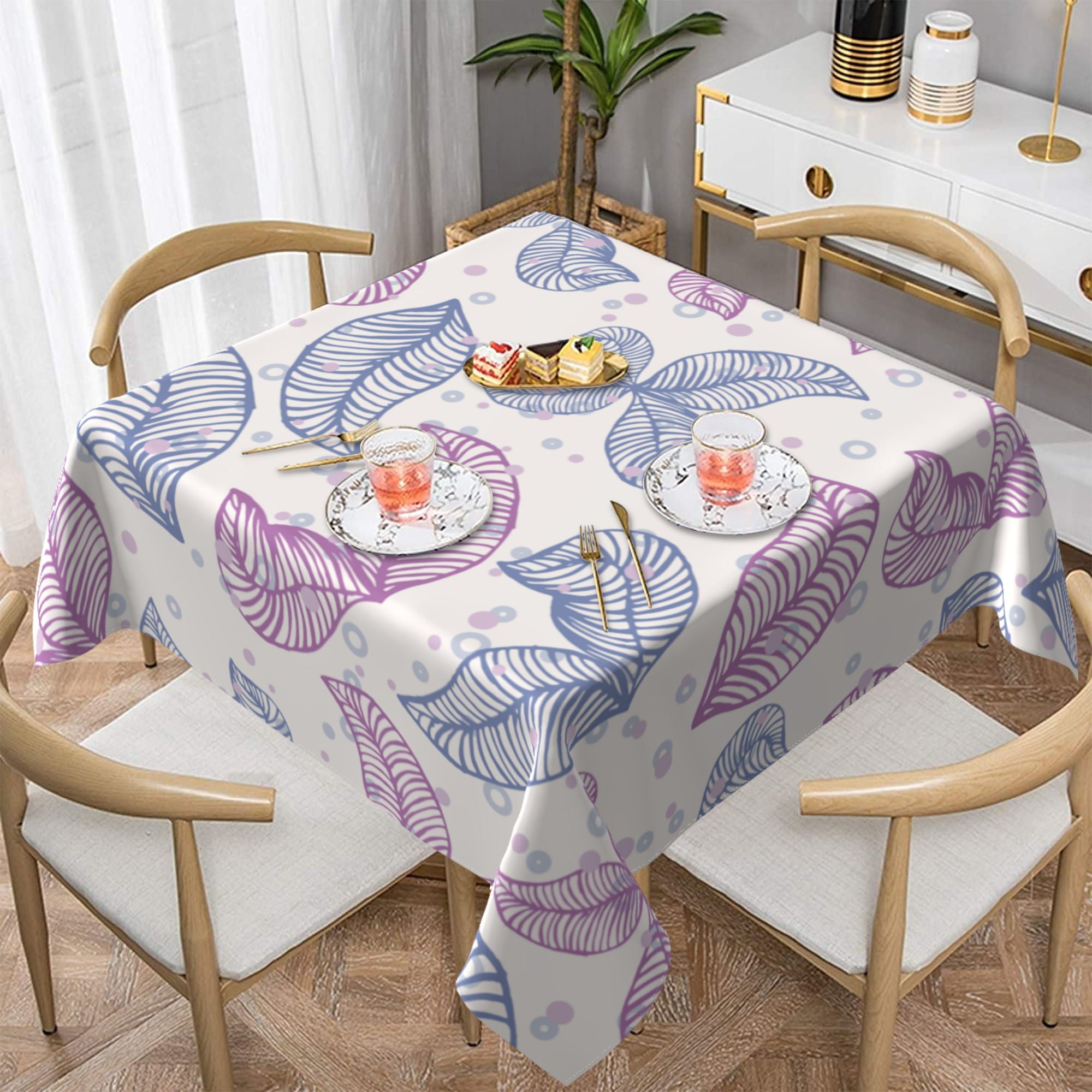 YFYANG Square Polyester Table Cloth, 60" x 60" Reusable Table Cover ...
