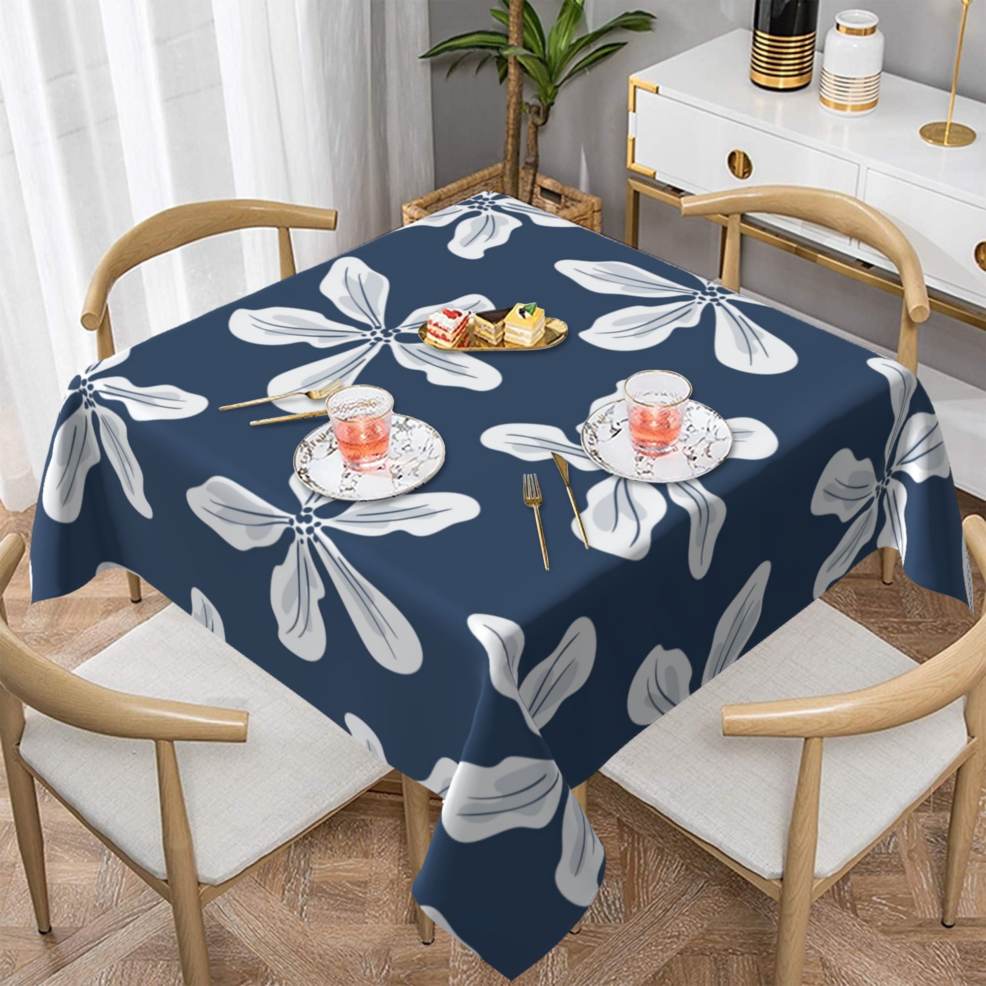 YFYANG Square Polyester Table Cloth, 60" x 60" Reusable Table Cover ...