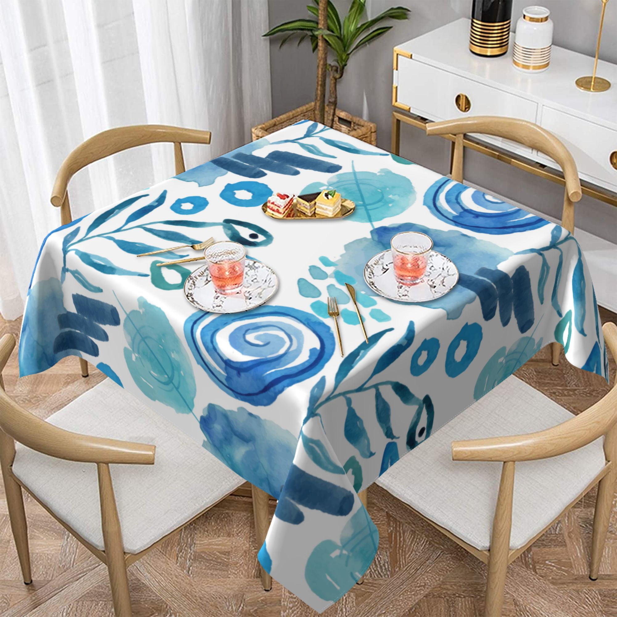 YFYANG Square Polyester Table Cloth, 60" x 60" Reusable Table Cover ...