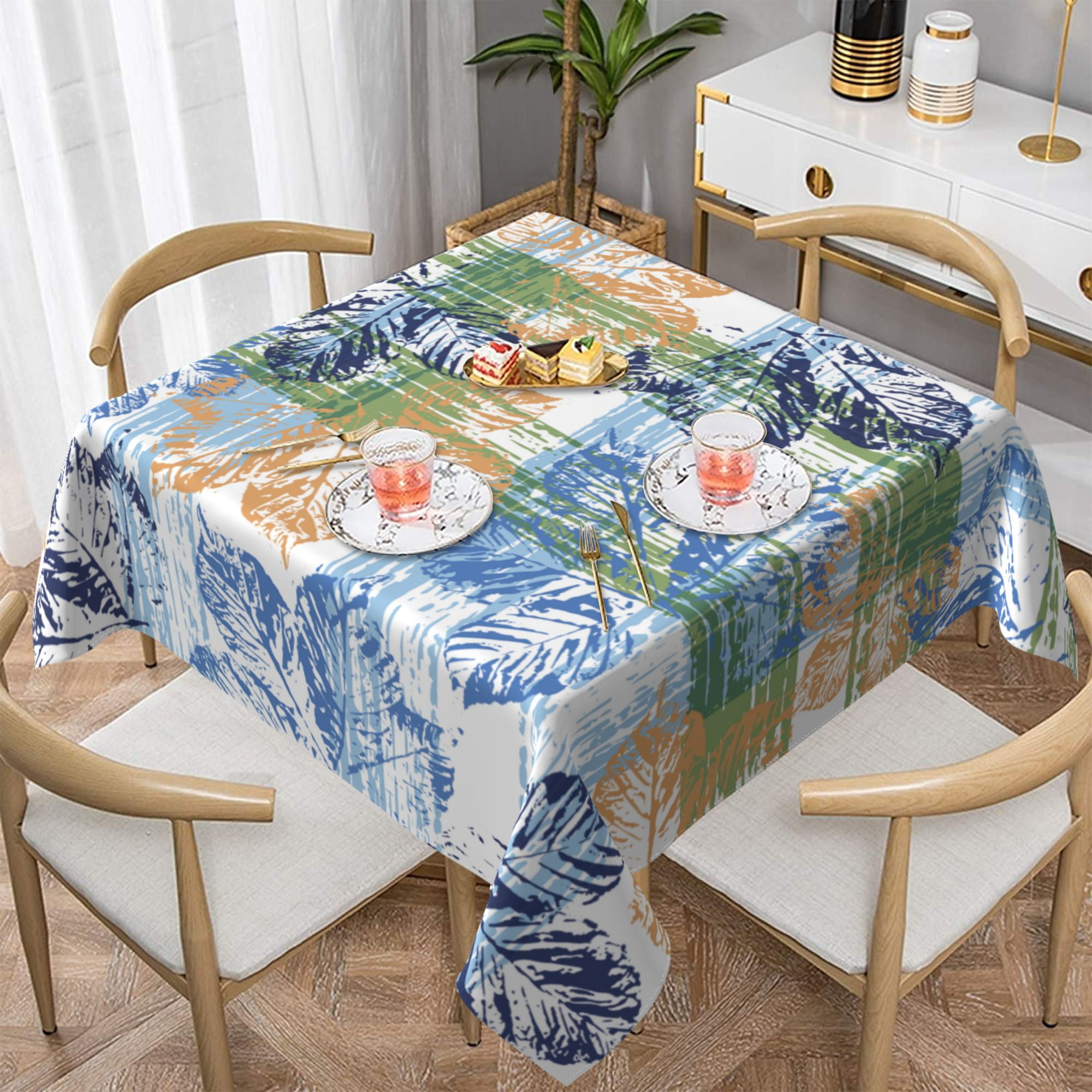 YFYANG Square Polyester Table Cloth, 60" x 60" Reusable Table Cover ...