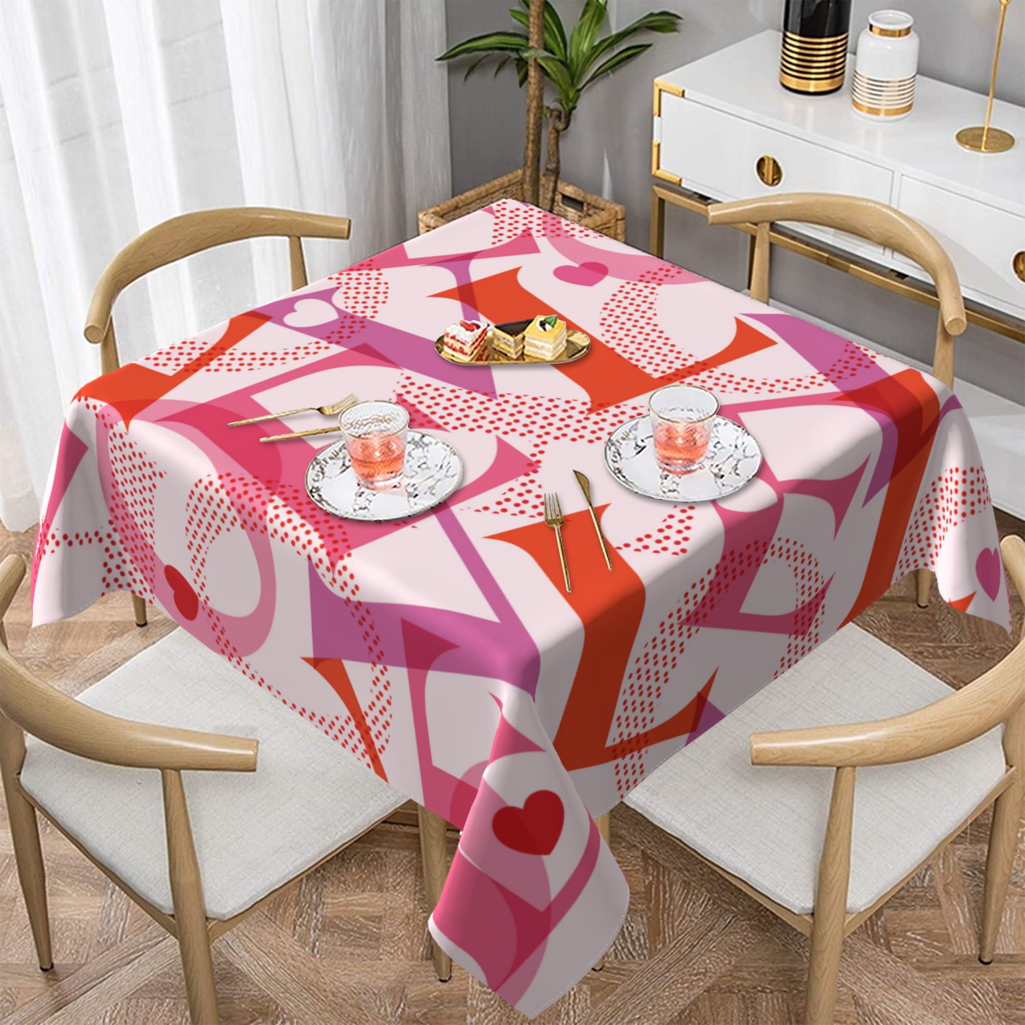 YFYANG Square Polyester Table Cloth, 60" x 60" Reusable Table Cover ...