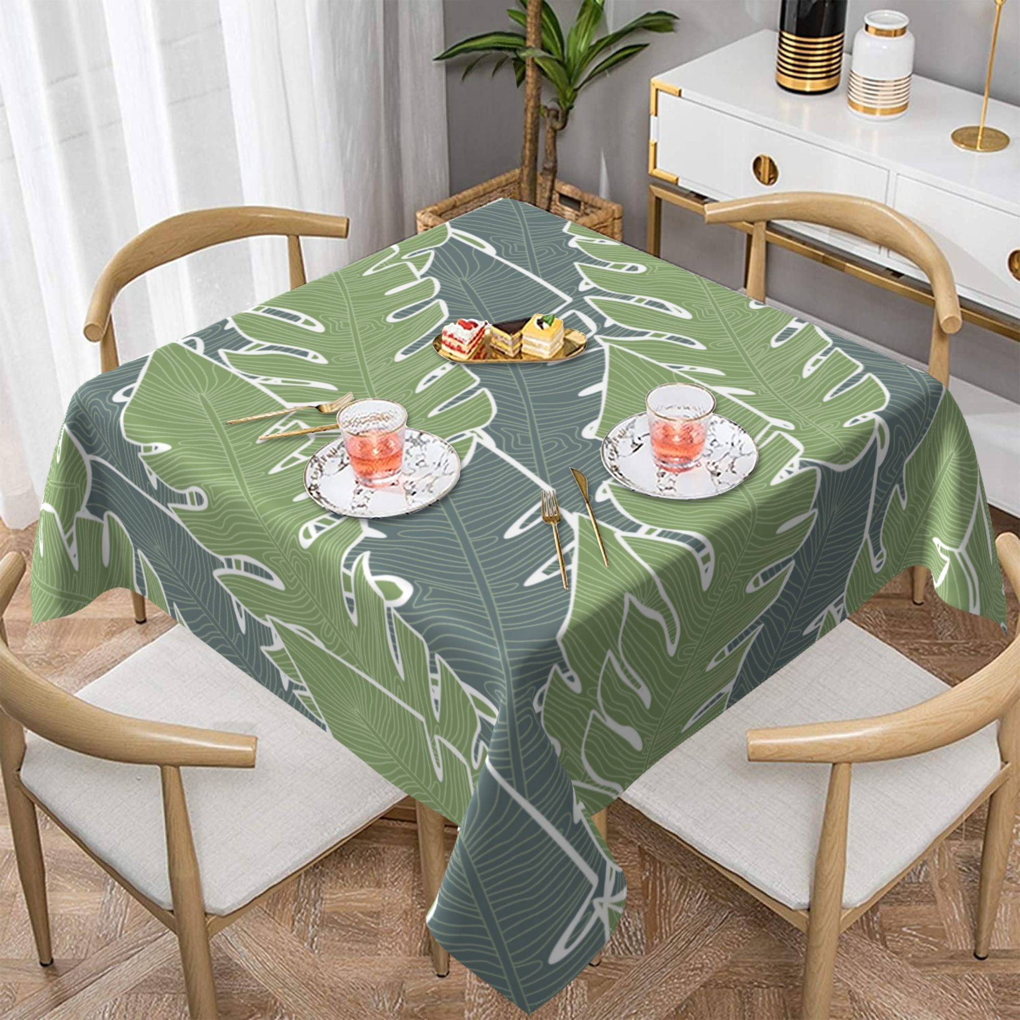 YFYANG Square Polyester Table Cloth, 60" x 60" Reusable Table Cover ...