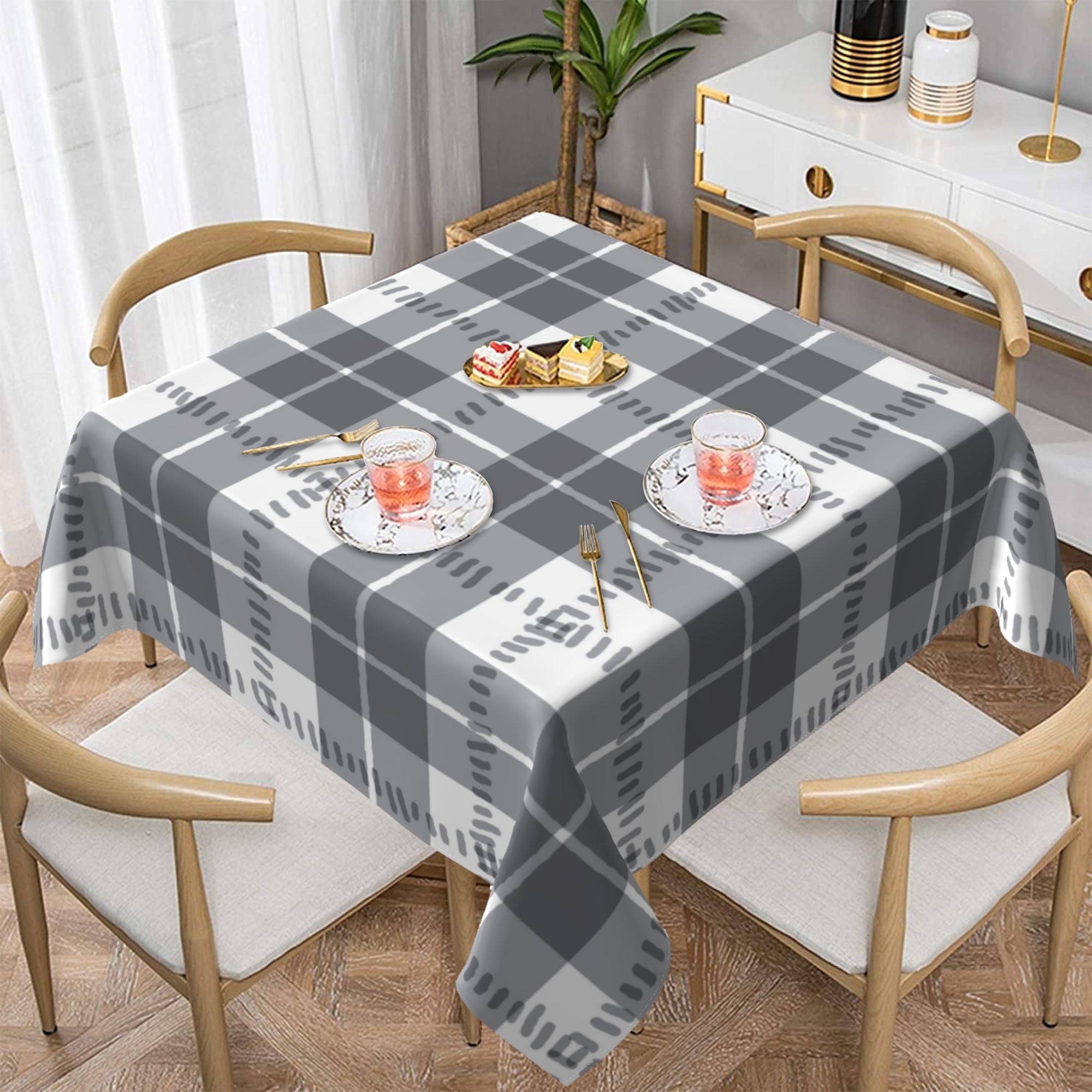YFYANG Square Polyester Table Cloth, 60" x 60" Reusable Table Cover ...