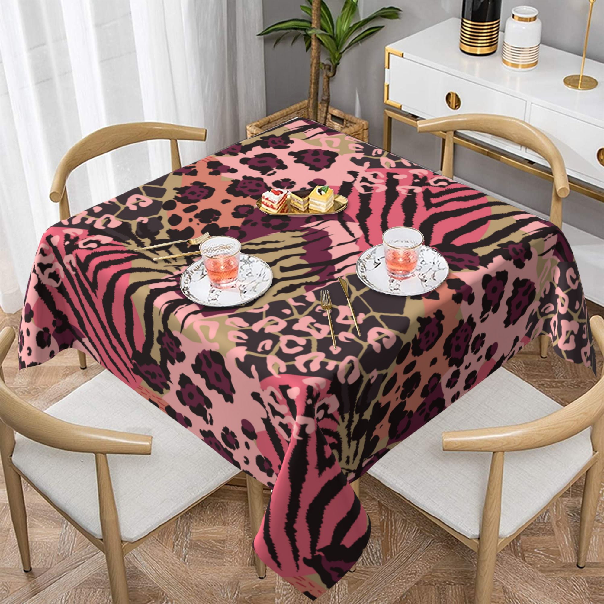 YFYANG Square Polyester Table Cloth, 60" x 60" Reusable Table Cover ...