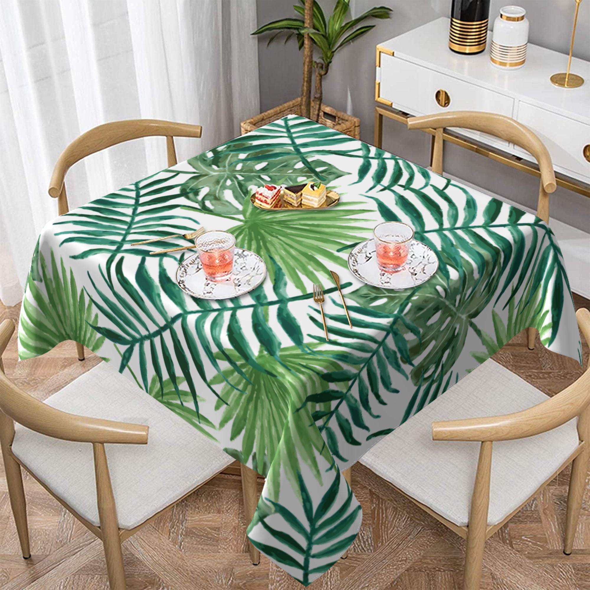 YFYANG Square Polyester Table Cloth, 60" x 60" Reusable Table Cover ...
