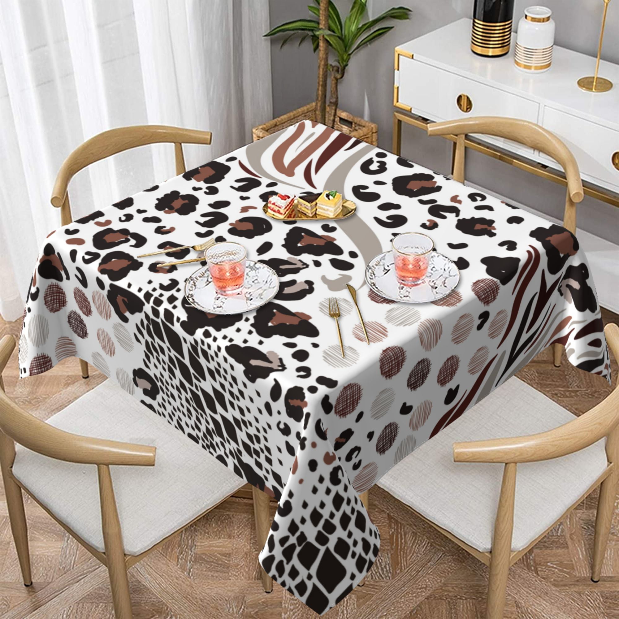 YFYANG Square Polyester Table Cloth, 60" x 60" Reusable Table Cover ...