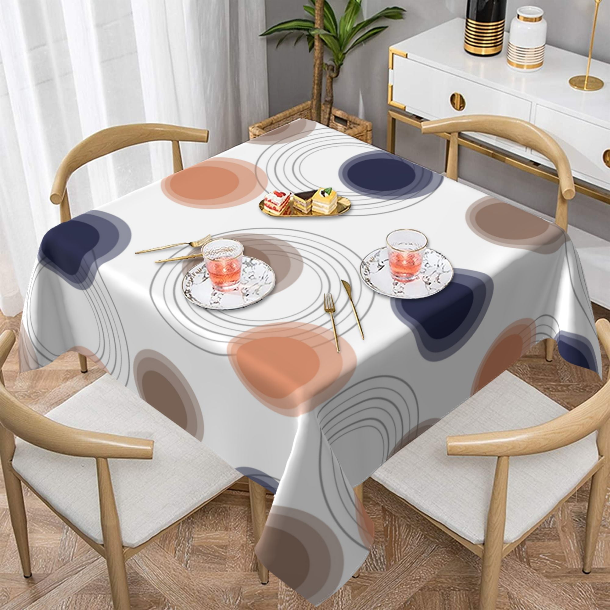 YFYANG Square Polyester Table Cloth, 60" x 60" Reusable Table Cover ...