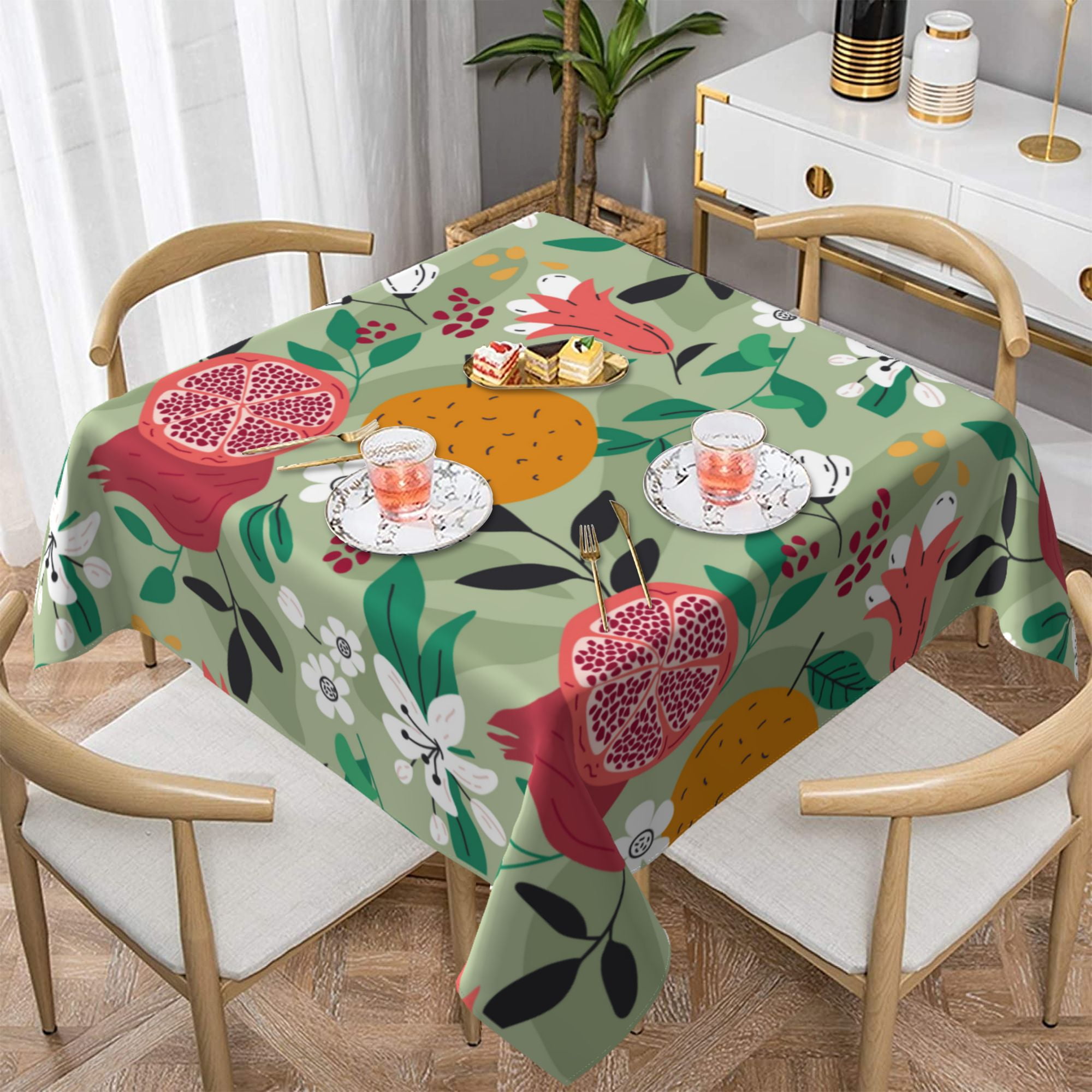 YFYANG Square Polyester Table Cloth, 60" x 60" Reusable Table Cover ...