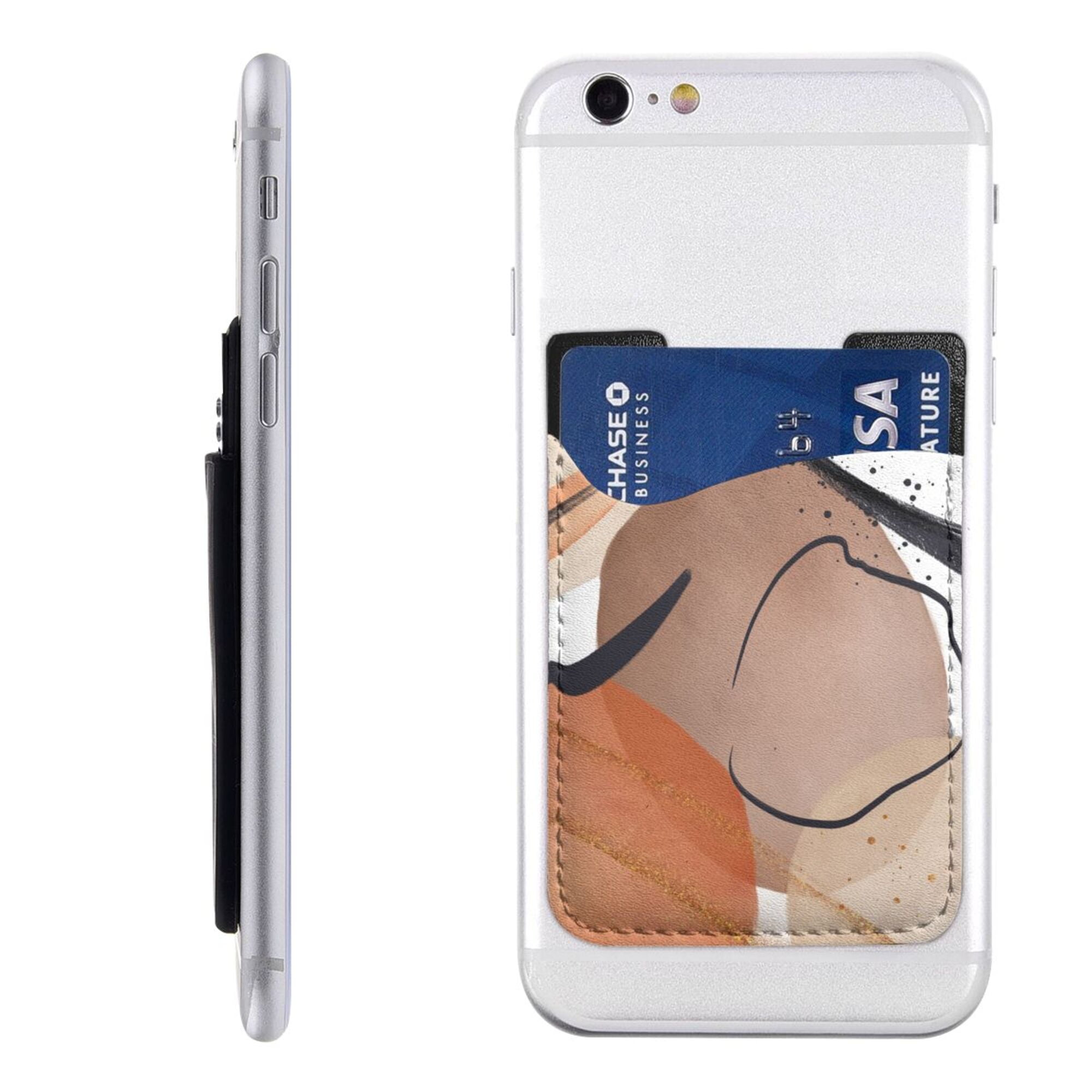 YFYANG Universal Adhesive Cell Phone Card Holder, Abstract Watercolor ...