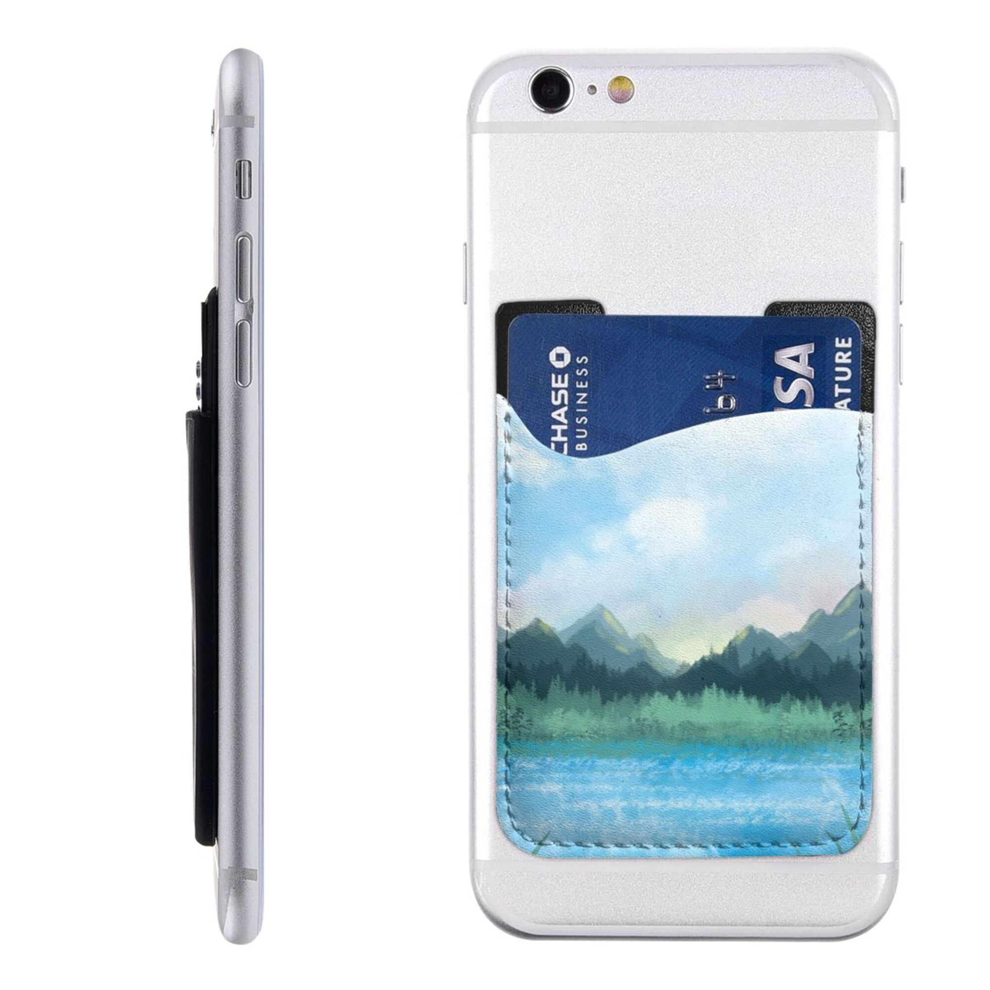 YFYANG Universal Adhesive Cell Phone Card Holder, Abstract Watercolor ...