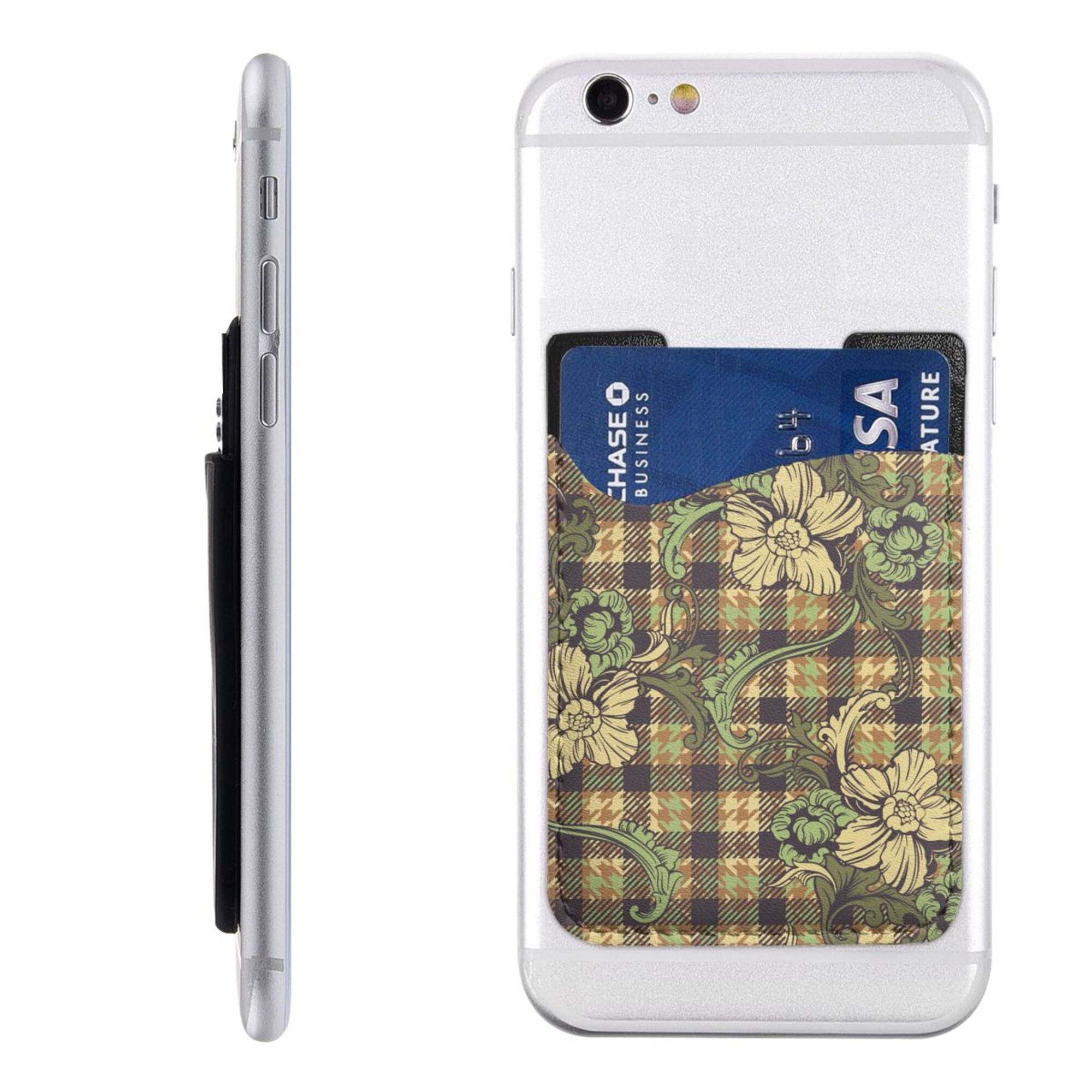 YFYANG Universal Adhesive Cell Phone Card Holder, Baroque Style Floral ...