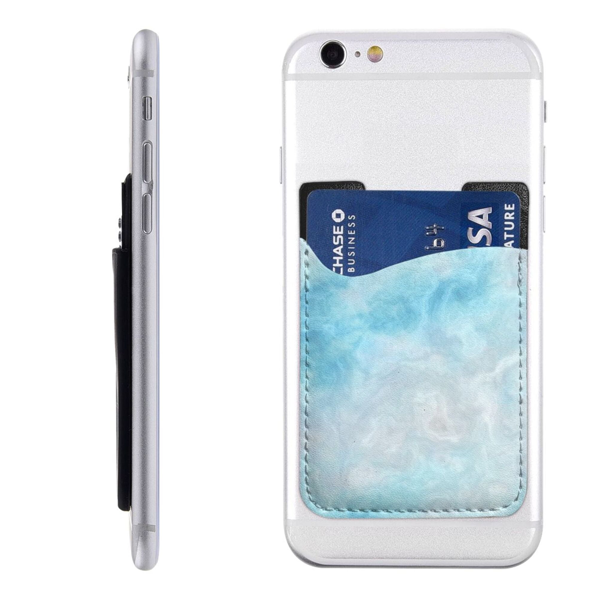YFYANG Universal Adhesive Cell Phone Card Holder, Blue Dream Texture ...