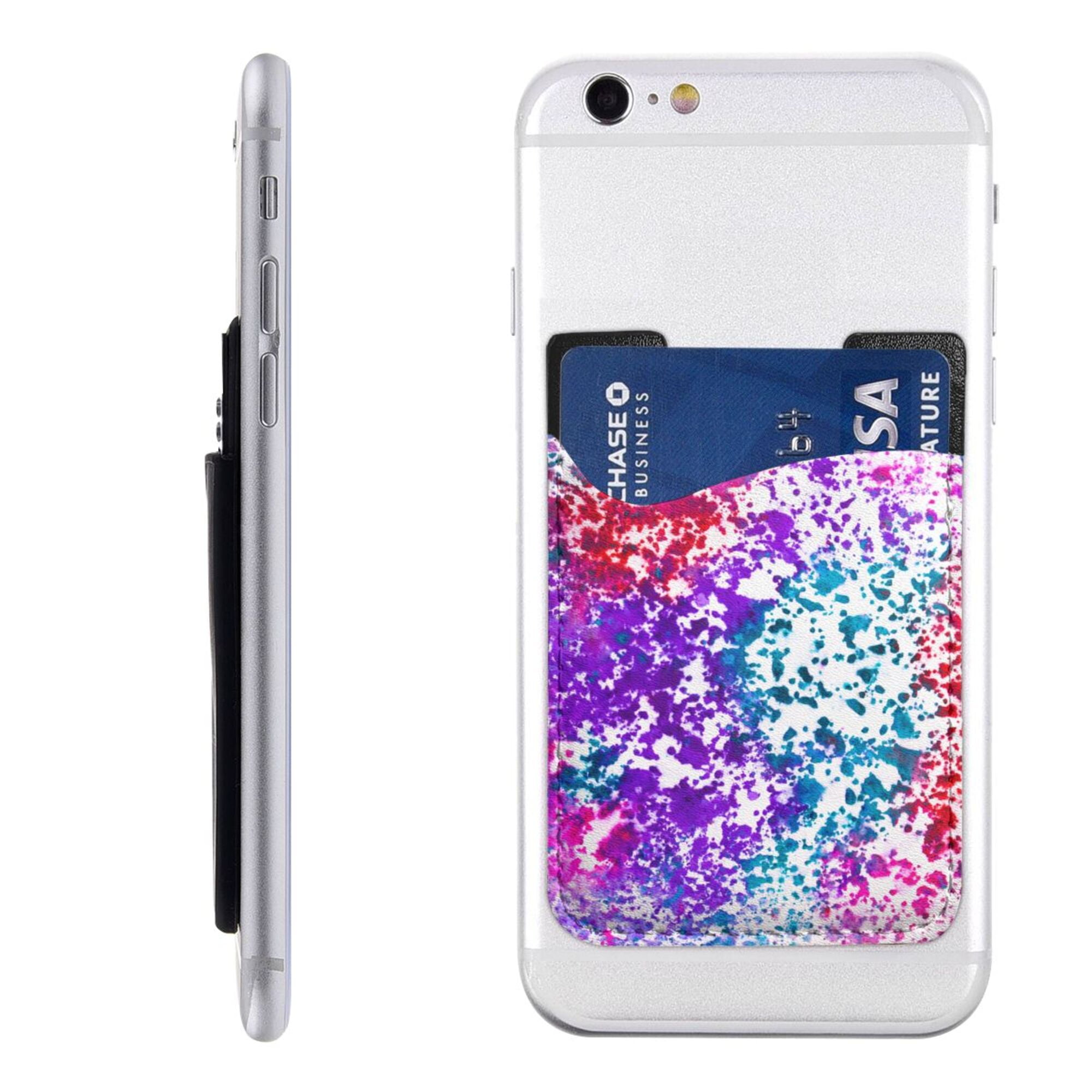 YFYANG Universal Adhesive Cell Phone Card Holder, Color Abstract ...