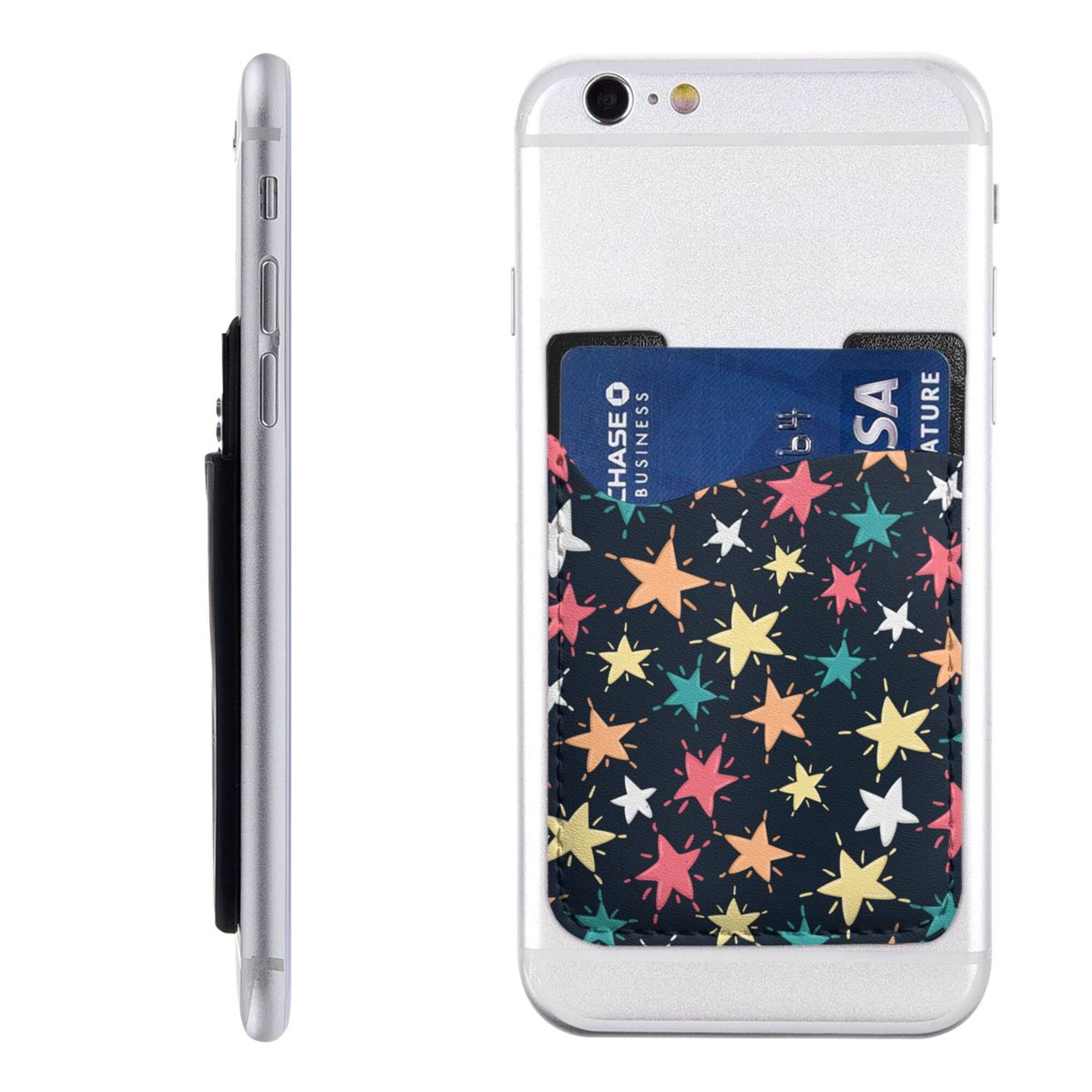 YFYANG Universal Adhesive Cell Phone Card Holder, Cute Colorful Stars ...