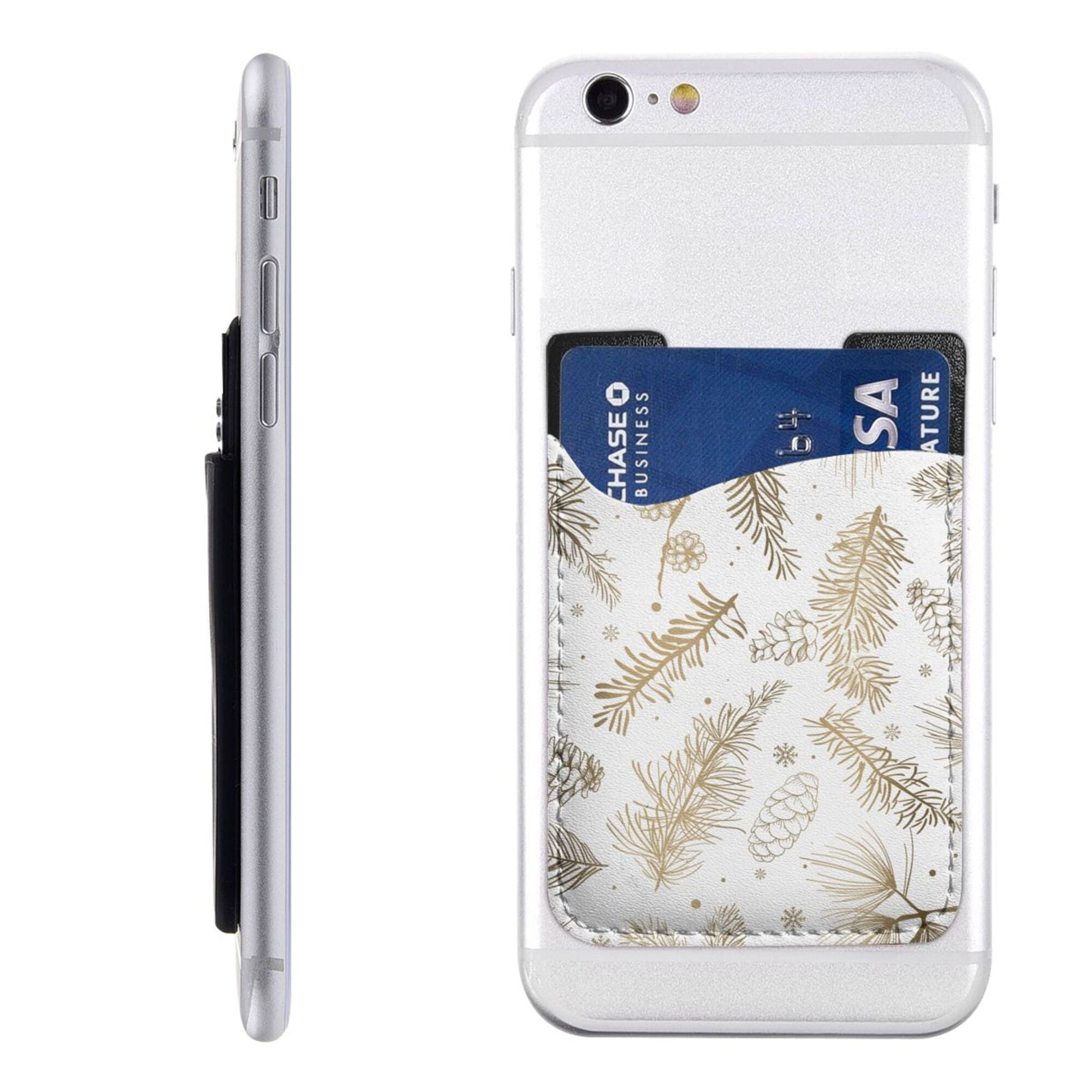 YFYANG Universal Adhesive Cell Phone Card Holder, Golden Pine Branch ...
