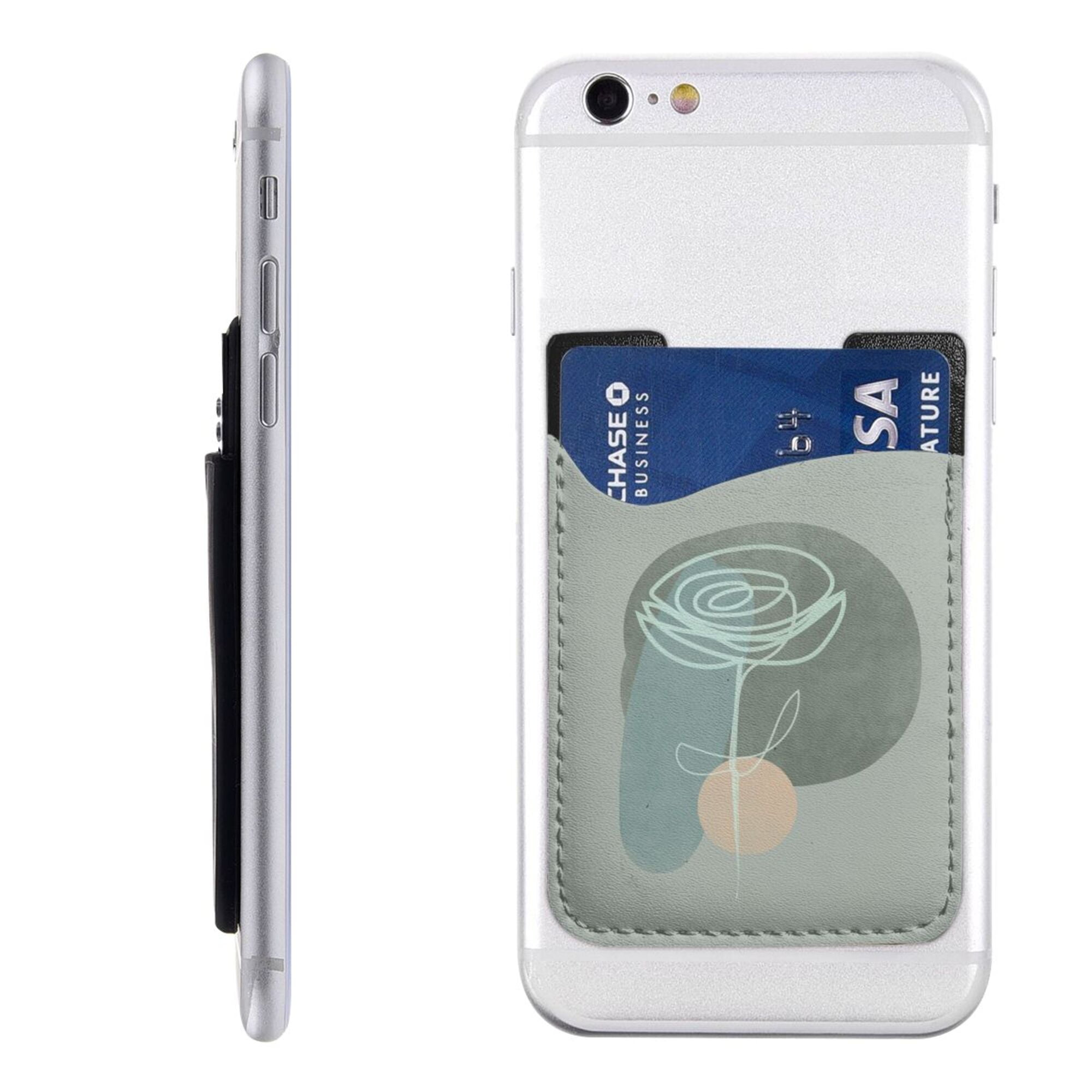 YFYANG Universal Adhesive Cell Phone Card Holder, Green Rose Bohemian ...