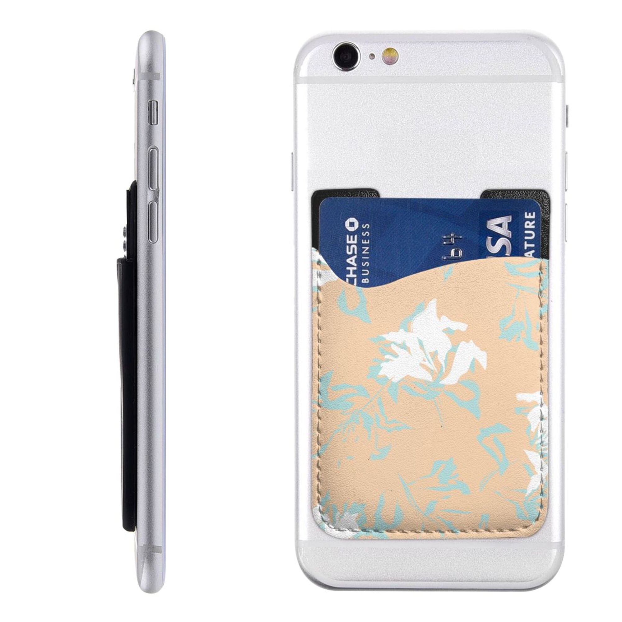 YFYANG Universal Adhesive Cell Phone Card Holder, Pastel Floral ...
