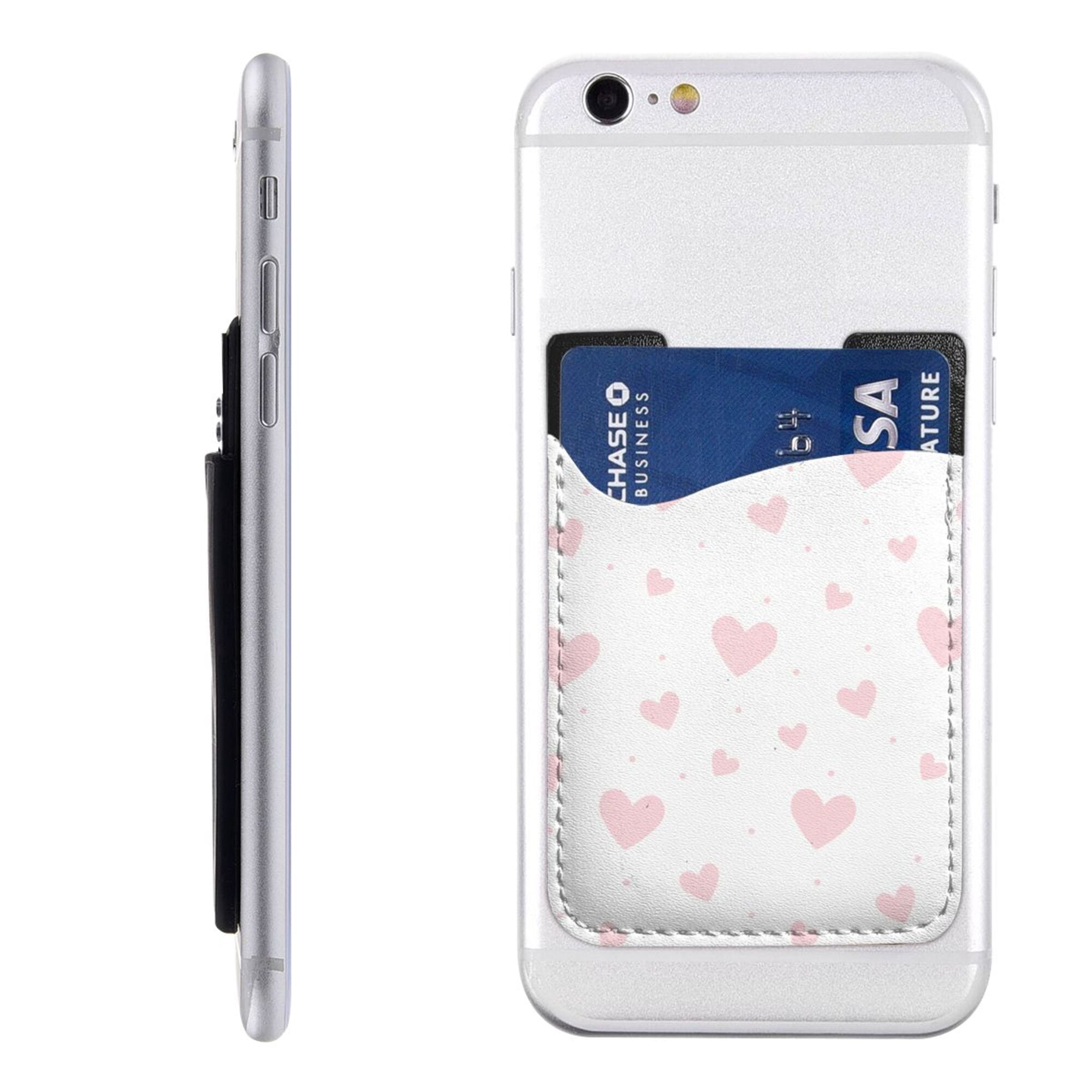 YFYANG Universal Adhesive Cell Phone Card Holder, Pink Cute Heart ...