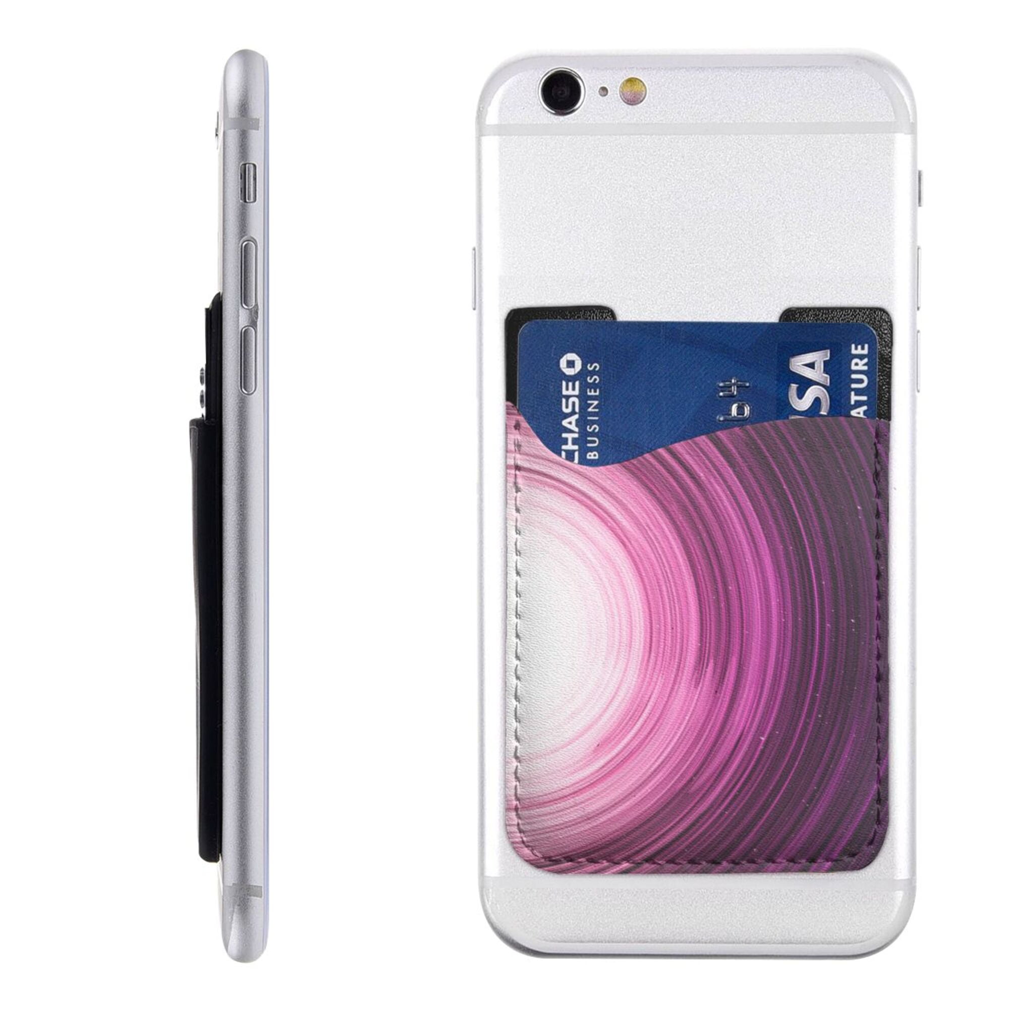 YFYANG Universal Adhesive Cell Phone Card Holder, Pink Spiral Galaxy ...