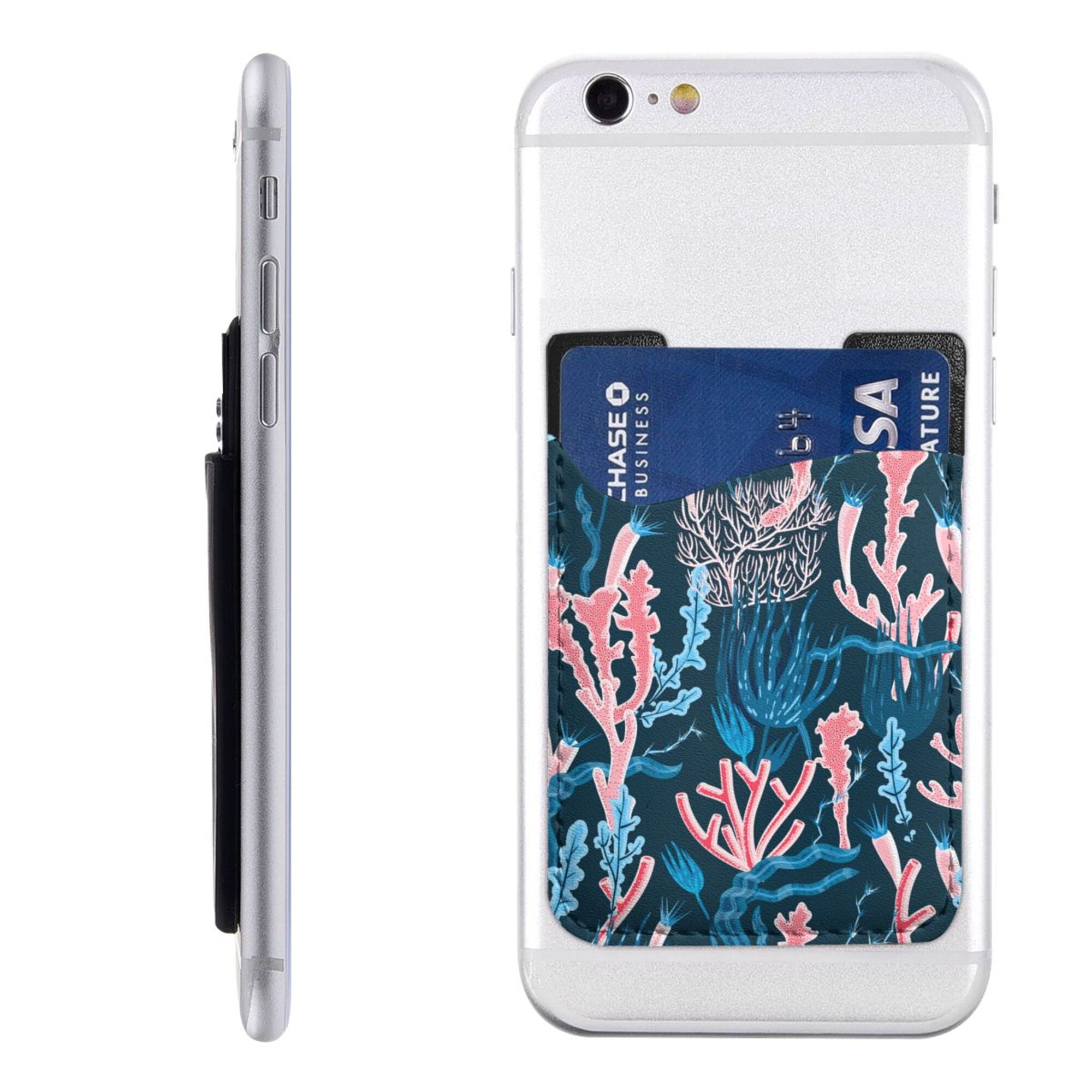 YFYANG Universal Adhesive Cell Phone Card Holder, Sea Coral Graffiti ...