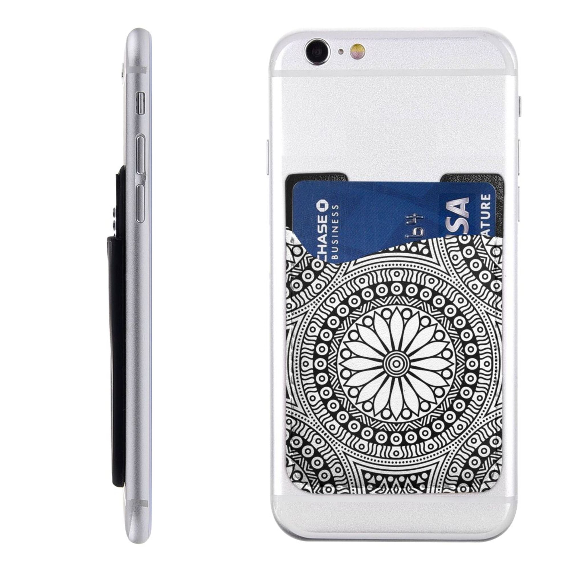 YFYANG Universal Adhesive Cell Phone Card Holder, Vintage Abstract ...