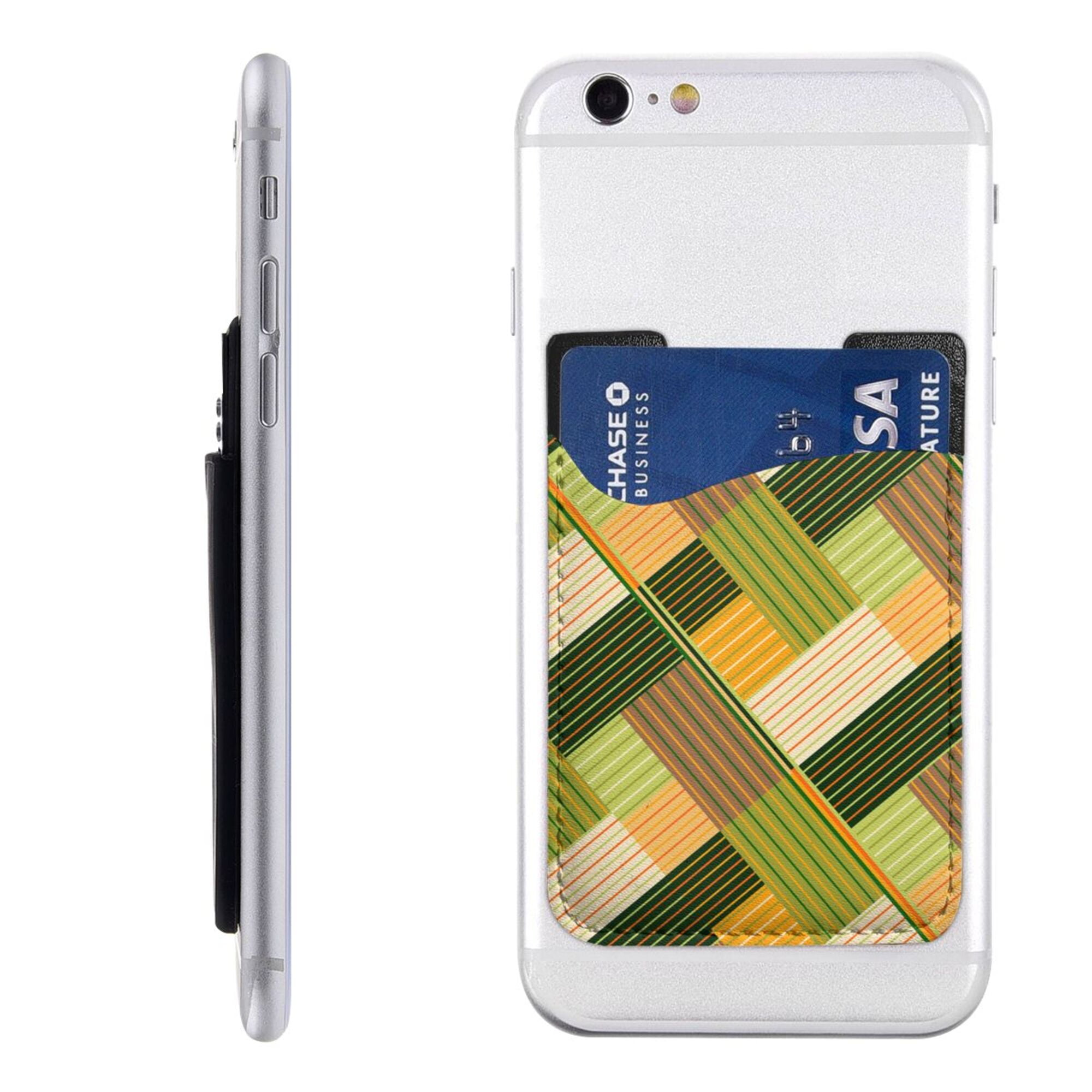 YFYANG Universal Adhesive Cell Phone Card Holder, Vintage Abstract ...