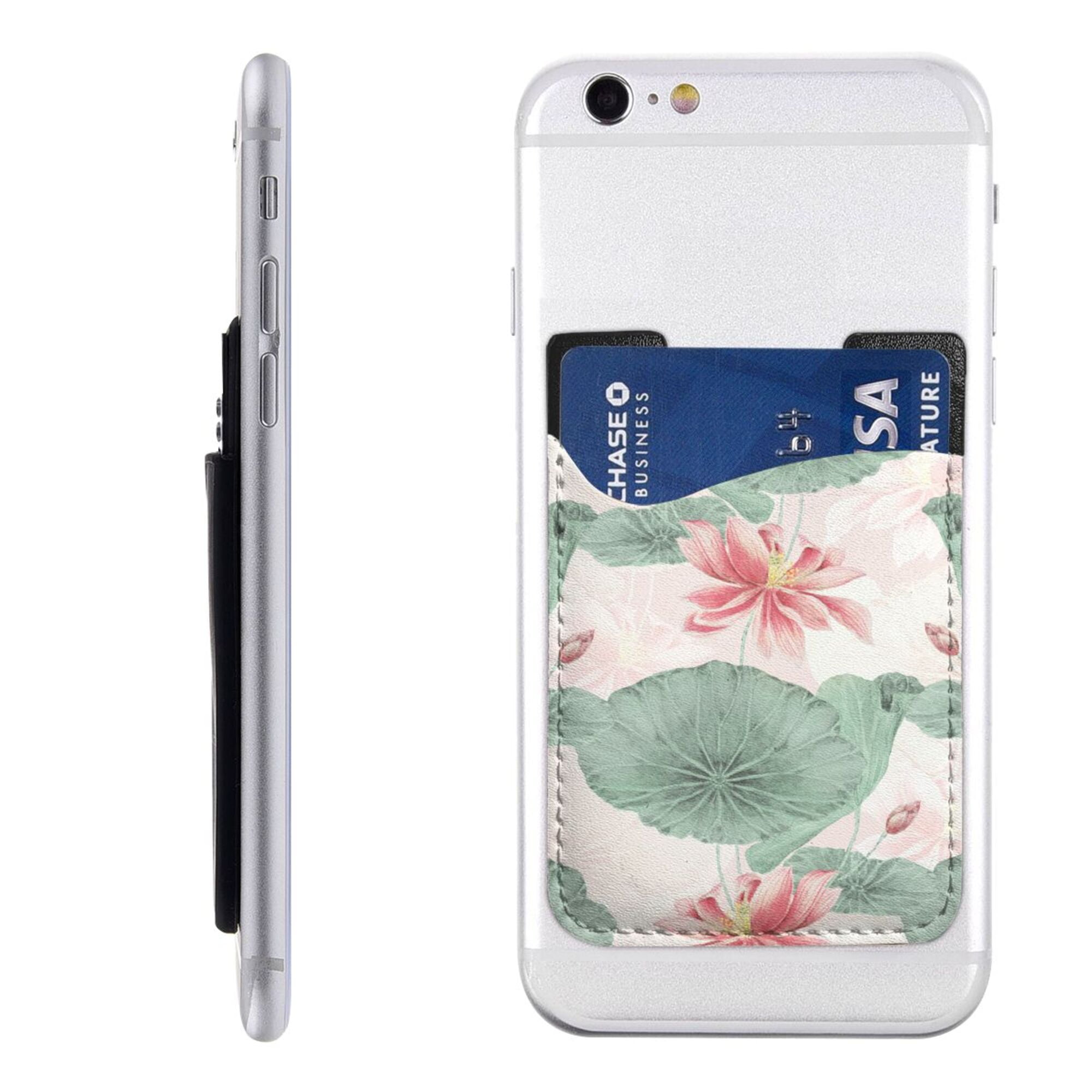 YFYANG Universal Adhesive Cell Phone Card Holder, Vintage Watercolor ...