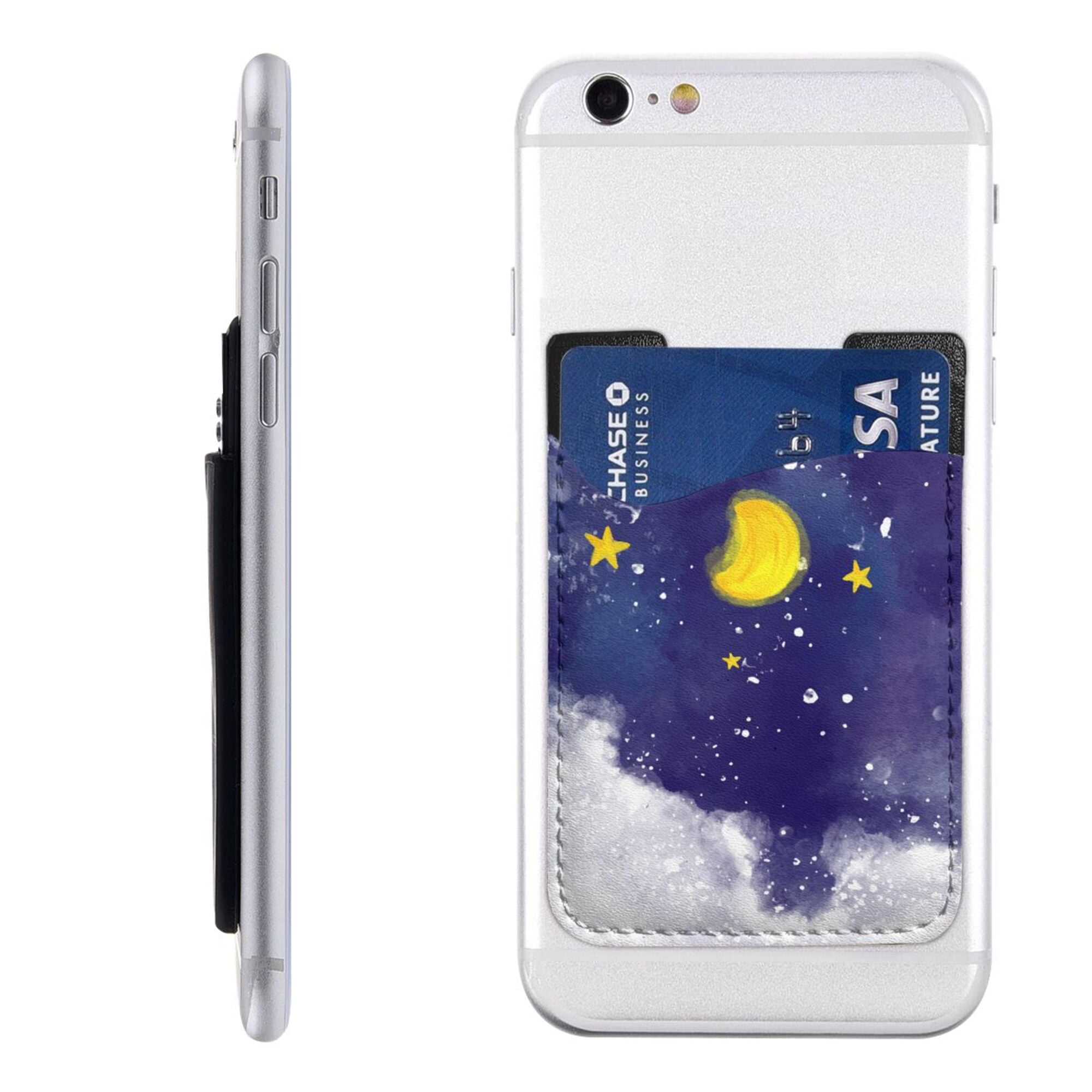 YFYANG Universal Adhesive Cell Phone Card Holder, Watercolor Abstract ...