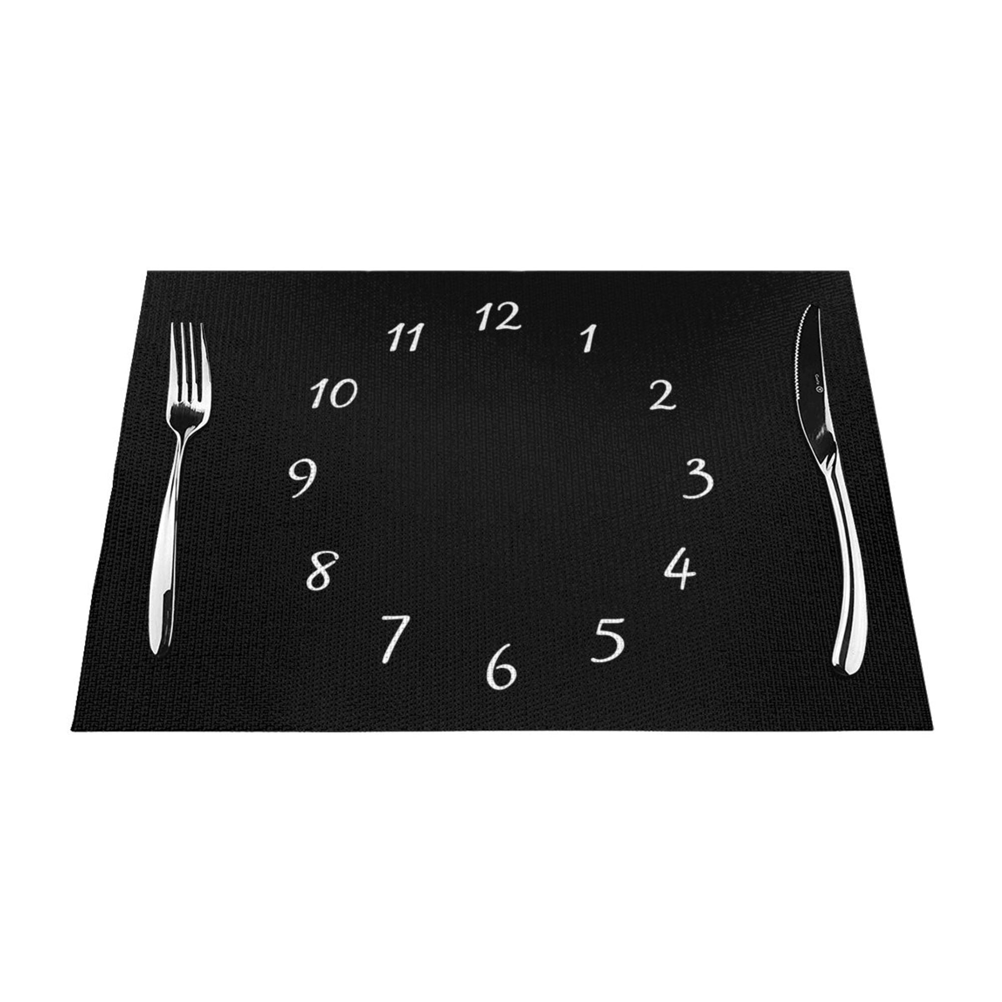 YFYANG Washable Heat-Resistant Placemats, 70% PVC/30% Polyester, Black ...