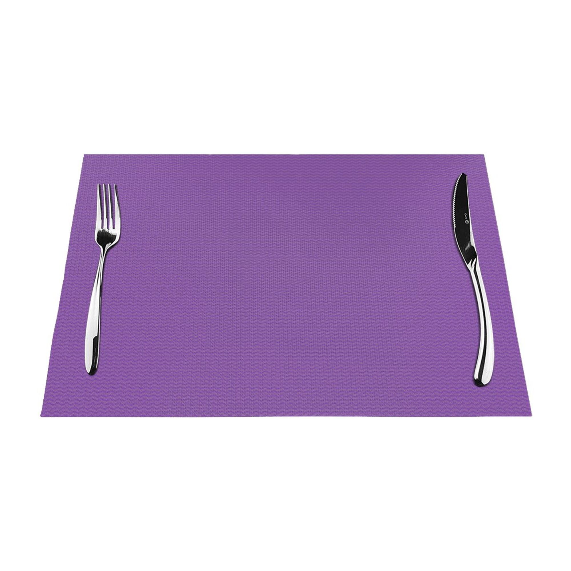 YFYANG Washable Placemats with Purple Wave Texture, Durable Design, 12 ...