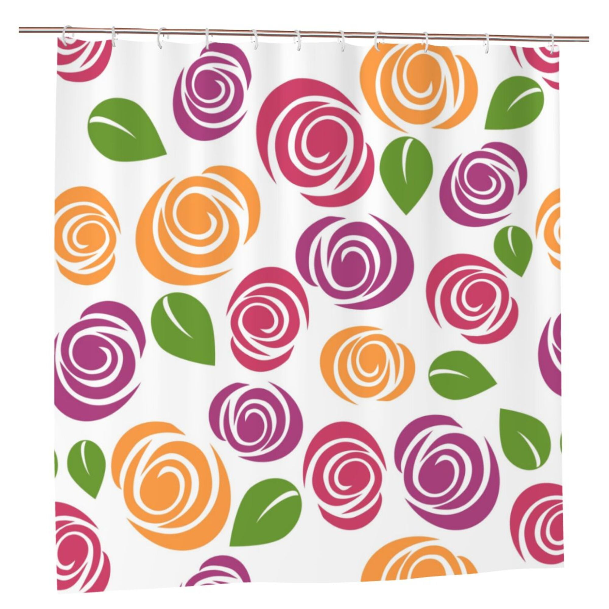 Yfyang Waterproof Bathroom Shower Curtain Abstract Roses Floral