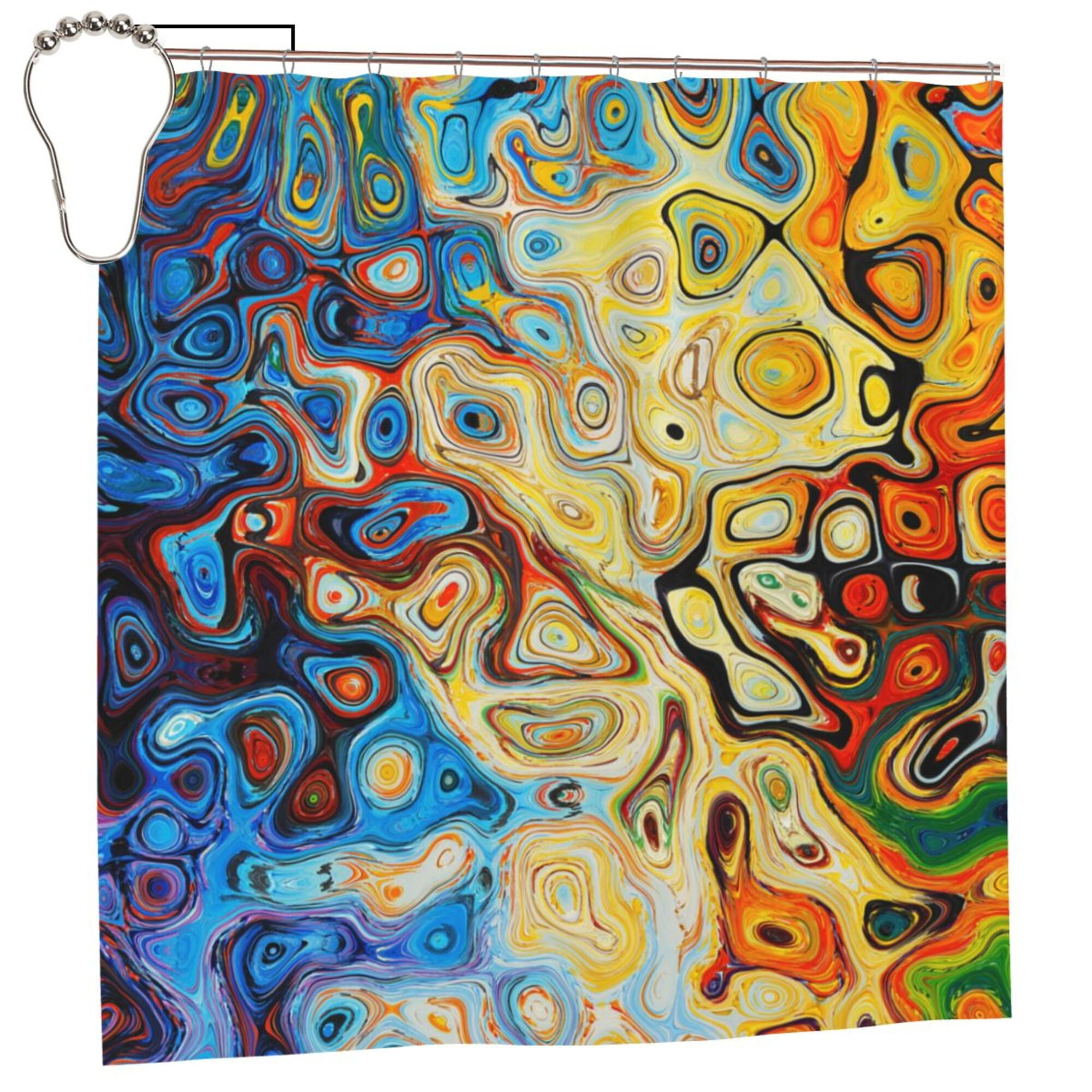 Yfyang Waterproof Bathroom Shower Curtain Abstract Watercolor Art