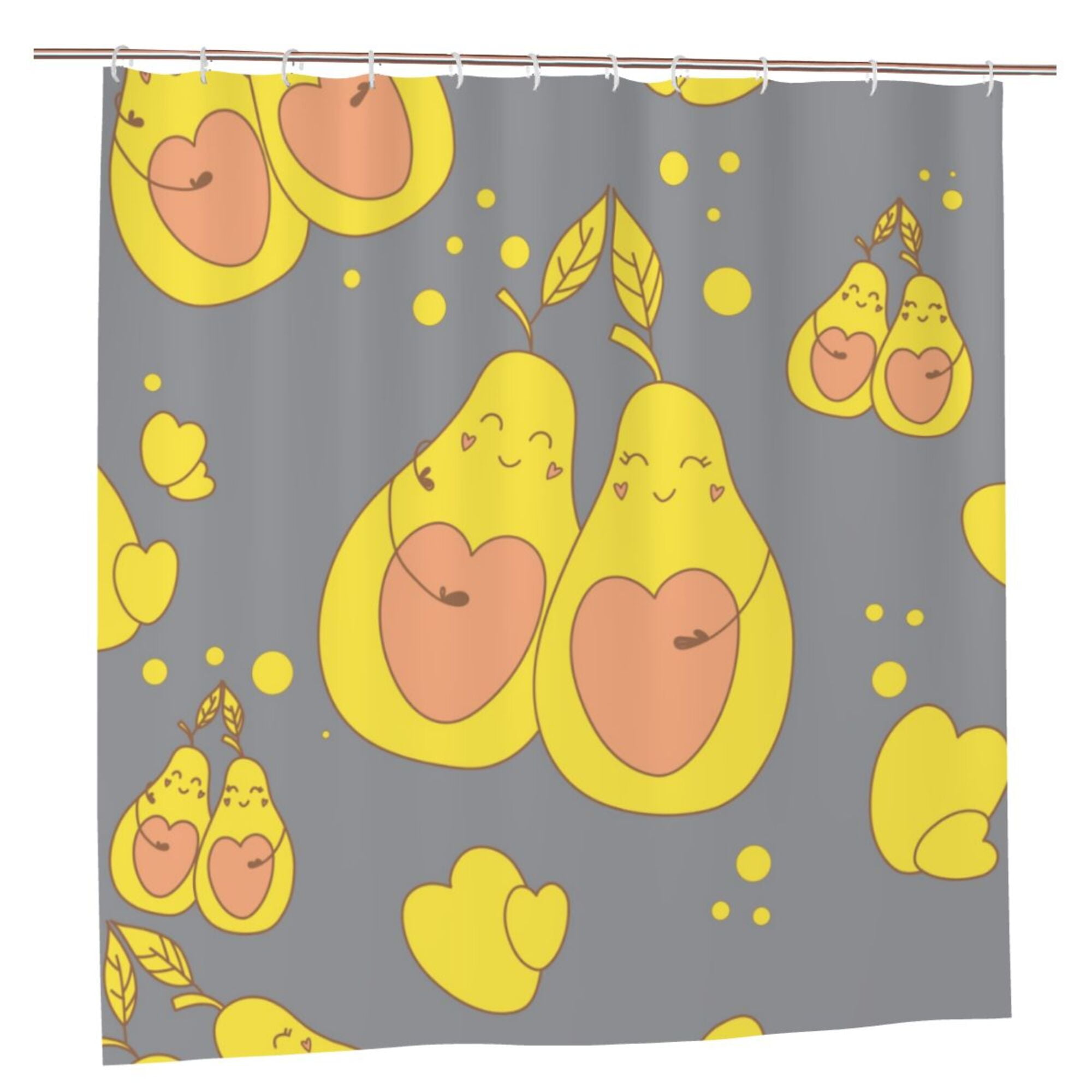 Yfyang Waterproof Bathroom Shower Curtain Avocado Couple Graffiti