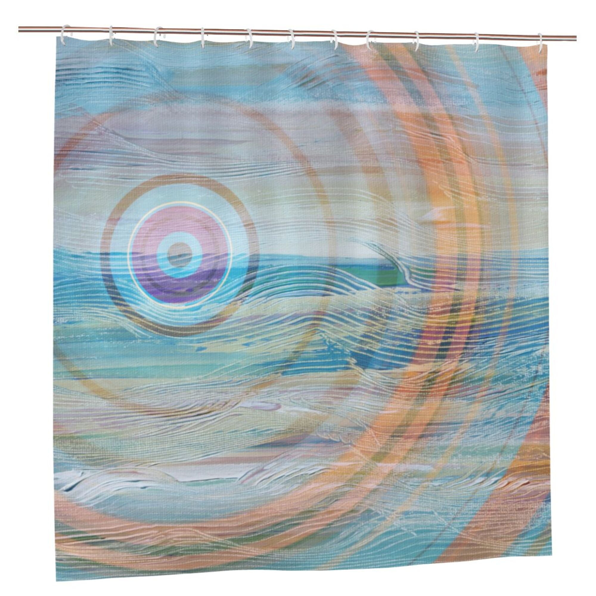 Yfyang Waterproof Bathroom Shower Curtain Blue Wood Texture Shower