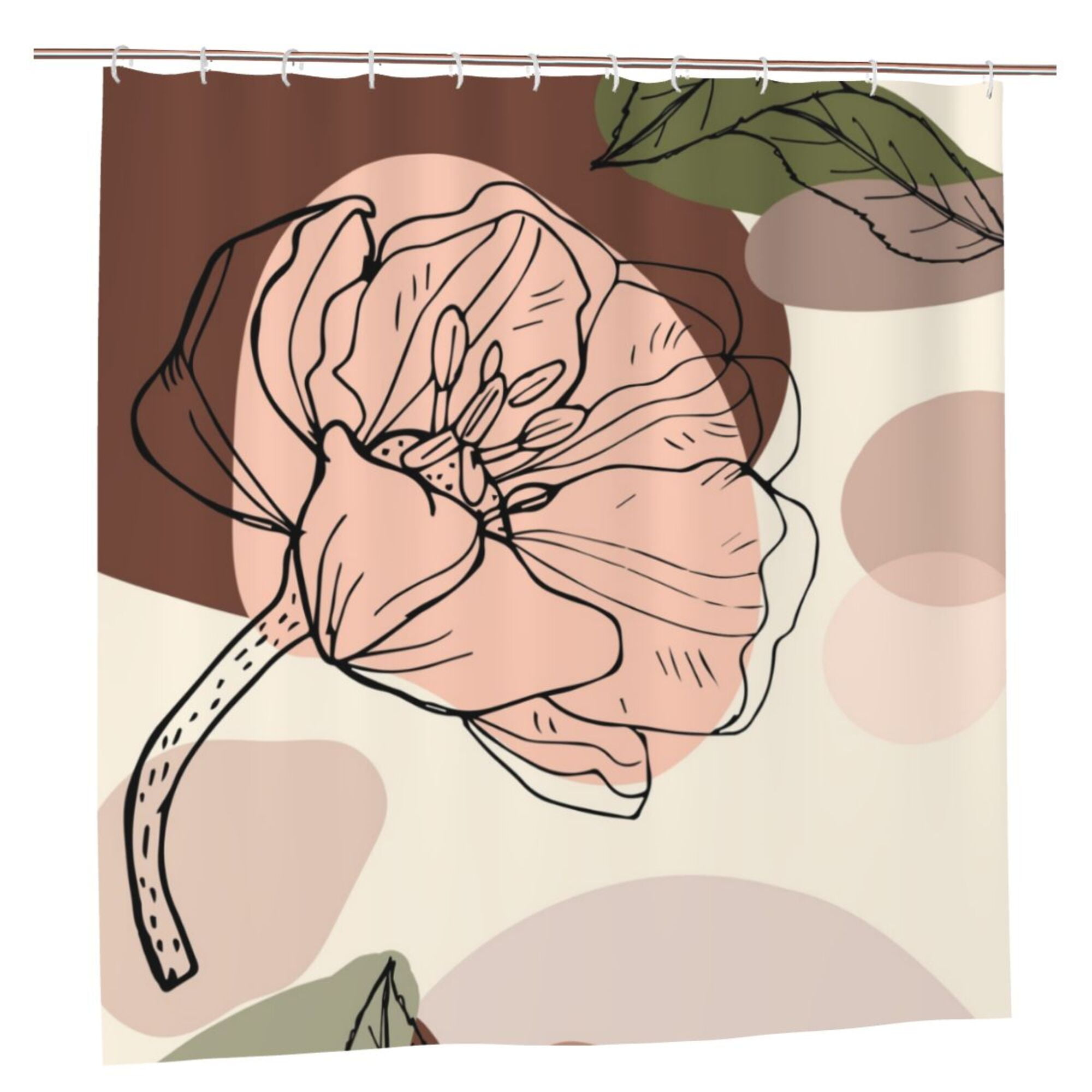 Yfyang Waterproof Bathroom Shower Curtain Bohemian Style Flowers