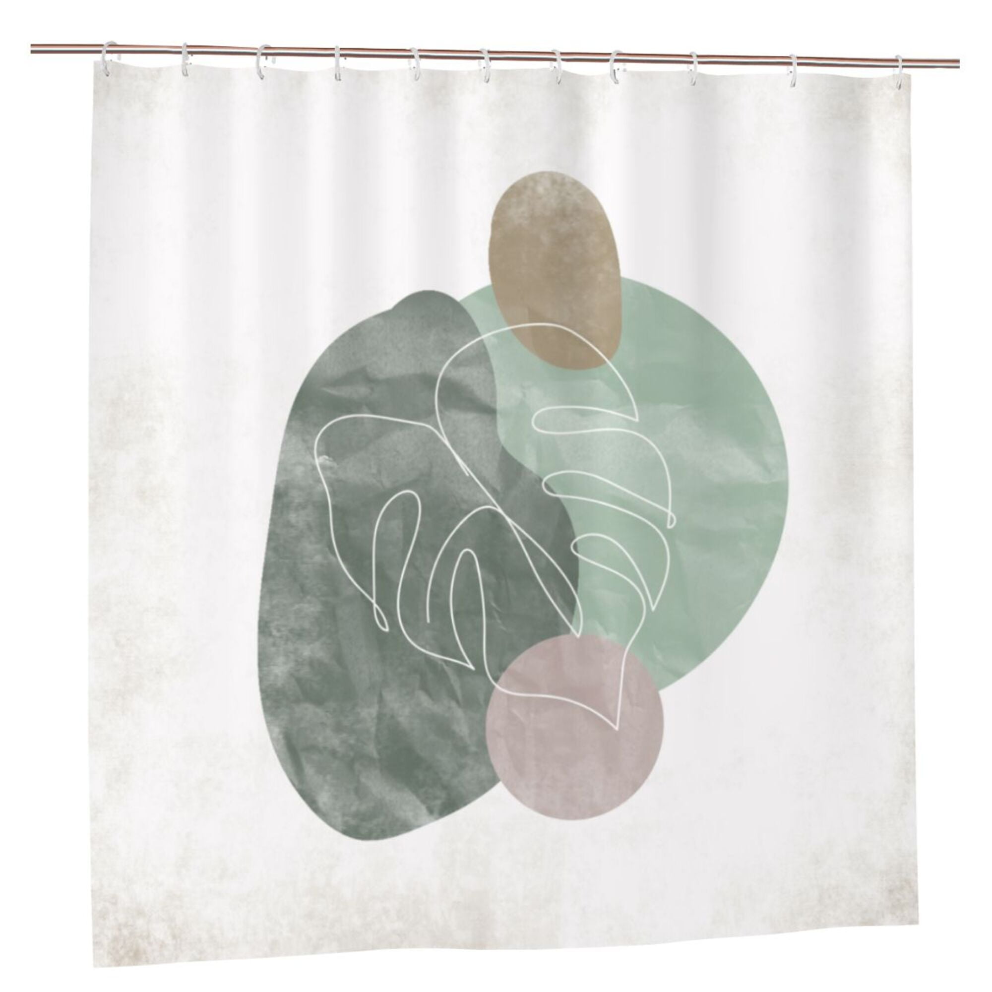 Yfyang Waterproof Bathroom Shower Curtain Bohemian Style Leaves Shower