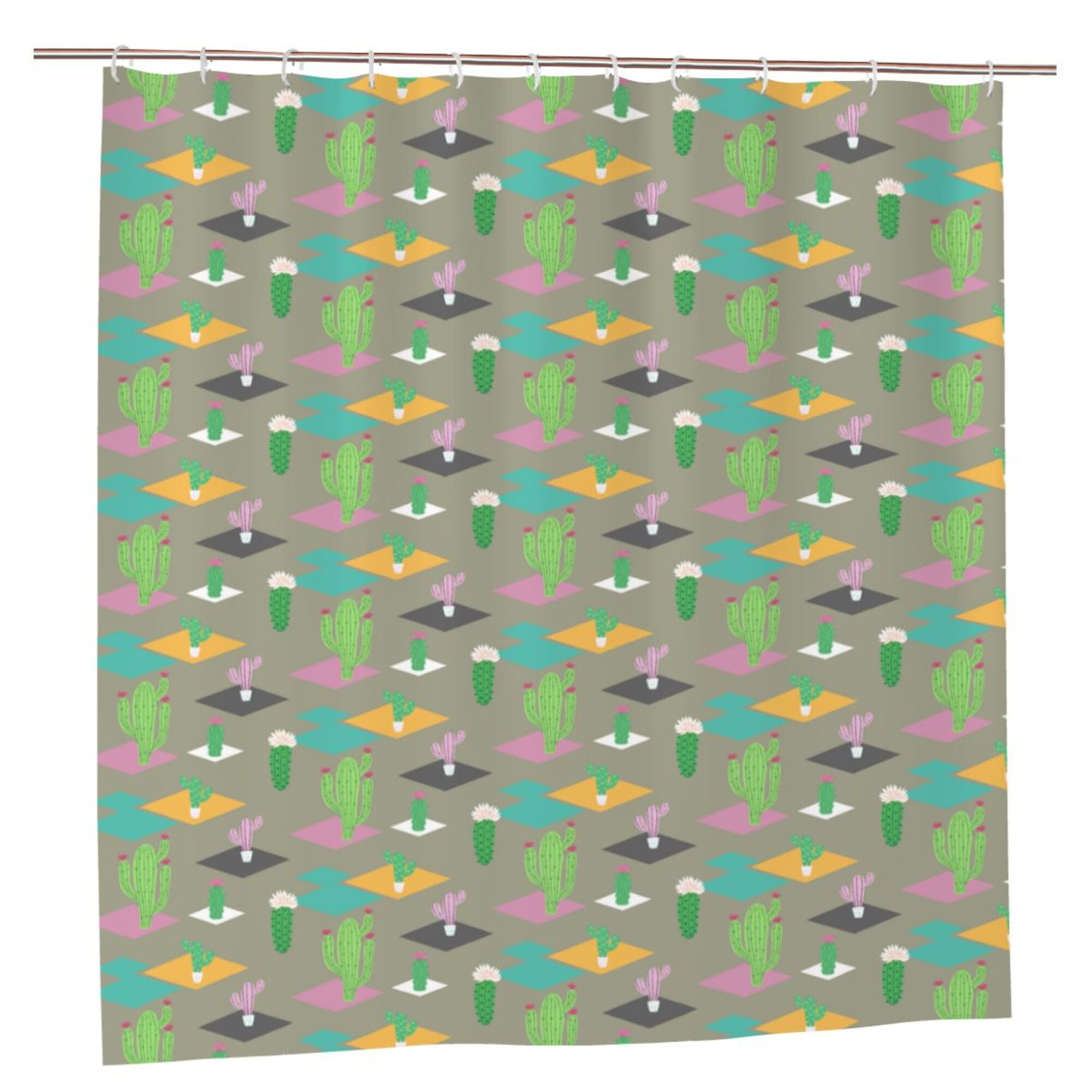 Yfyang Waterproof Bathroom Shower Curtain Cactus Desert Garden Shower