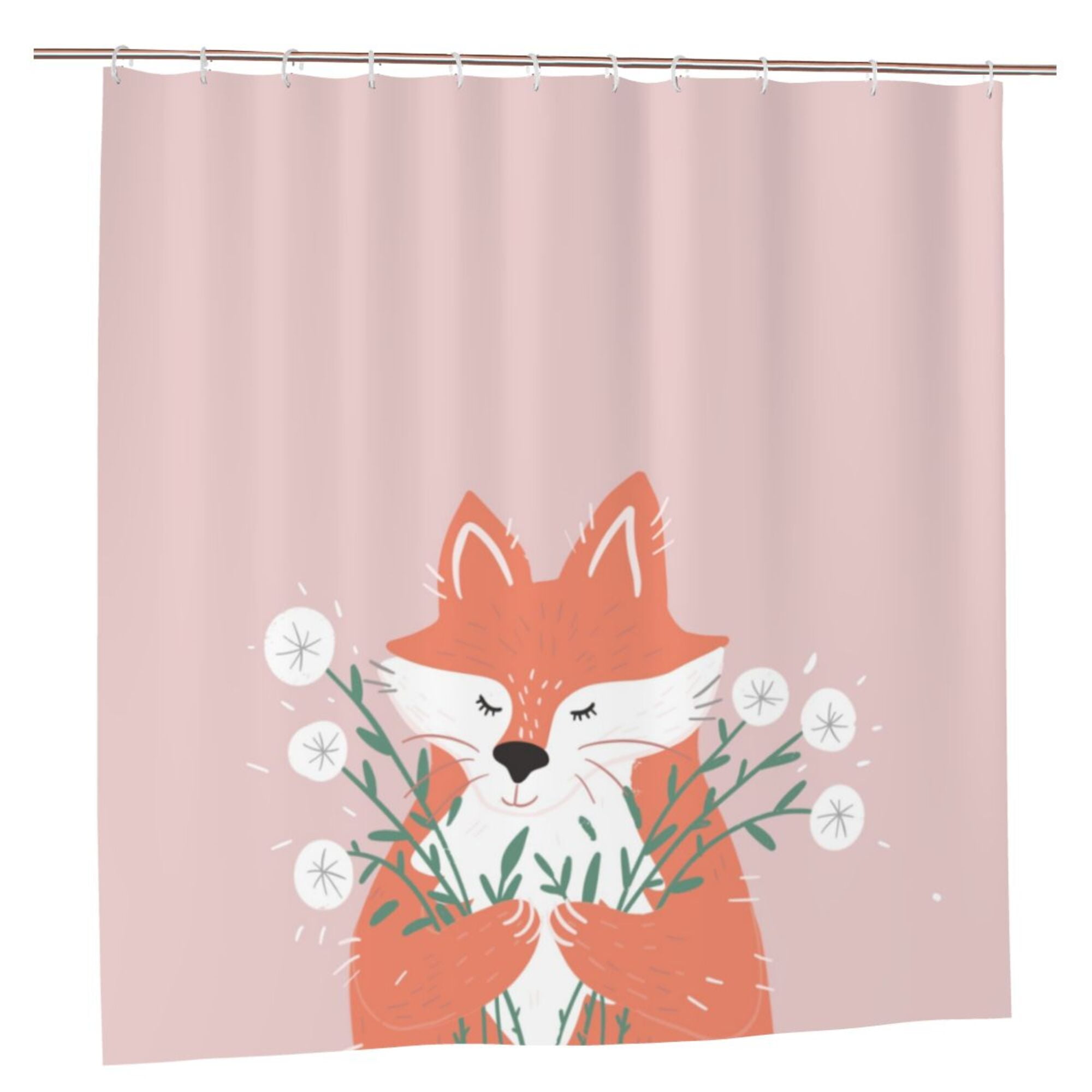 Yfyang Waterproof Bathroom Shower Curtain Cartoon Fox Shower Curtain