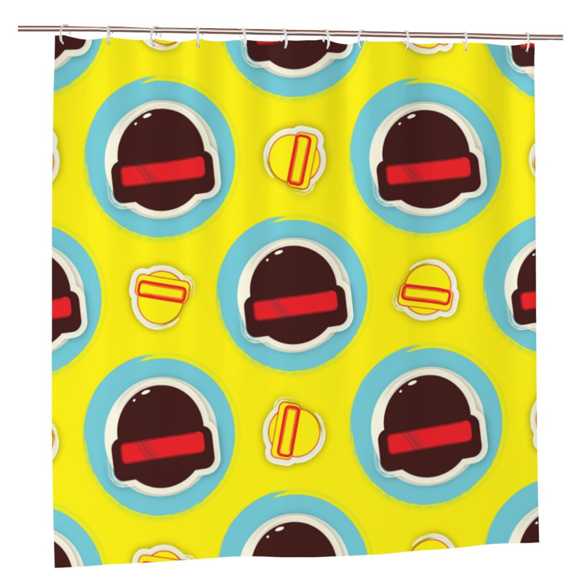 Yfyang Waterproof Bathroom Shower Curtain Cartoon Steel Helmet