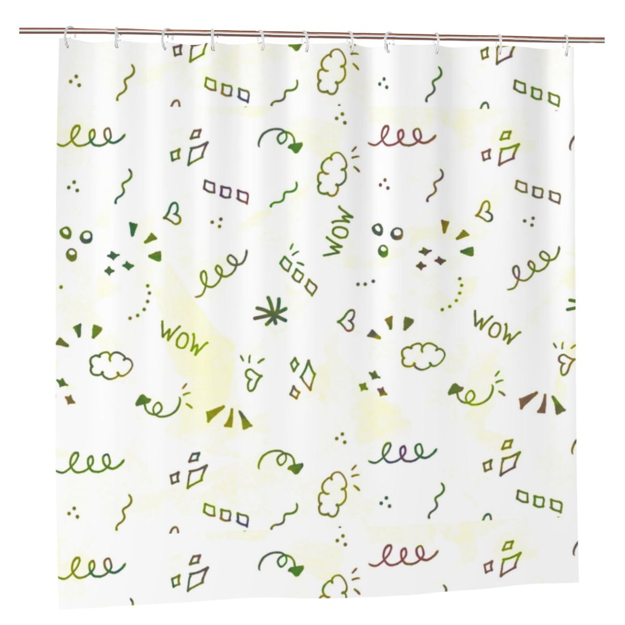 Yfyang Waterproof Bathroom Shower Curtain Cute Graffiti Shower Curtain