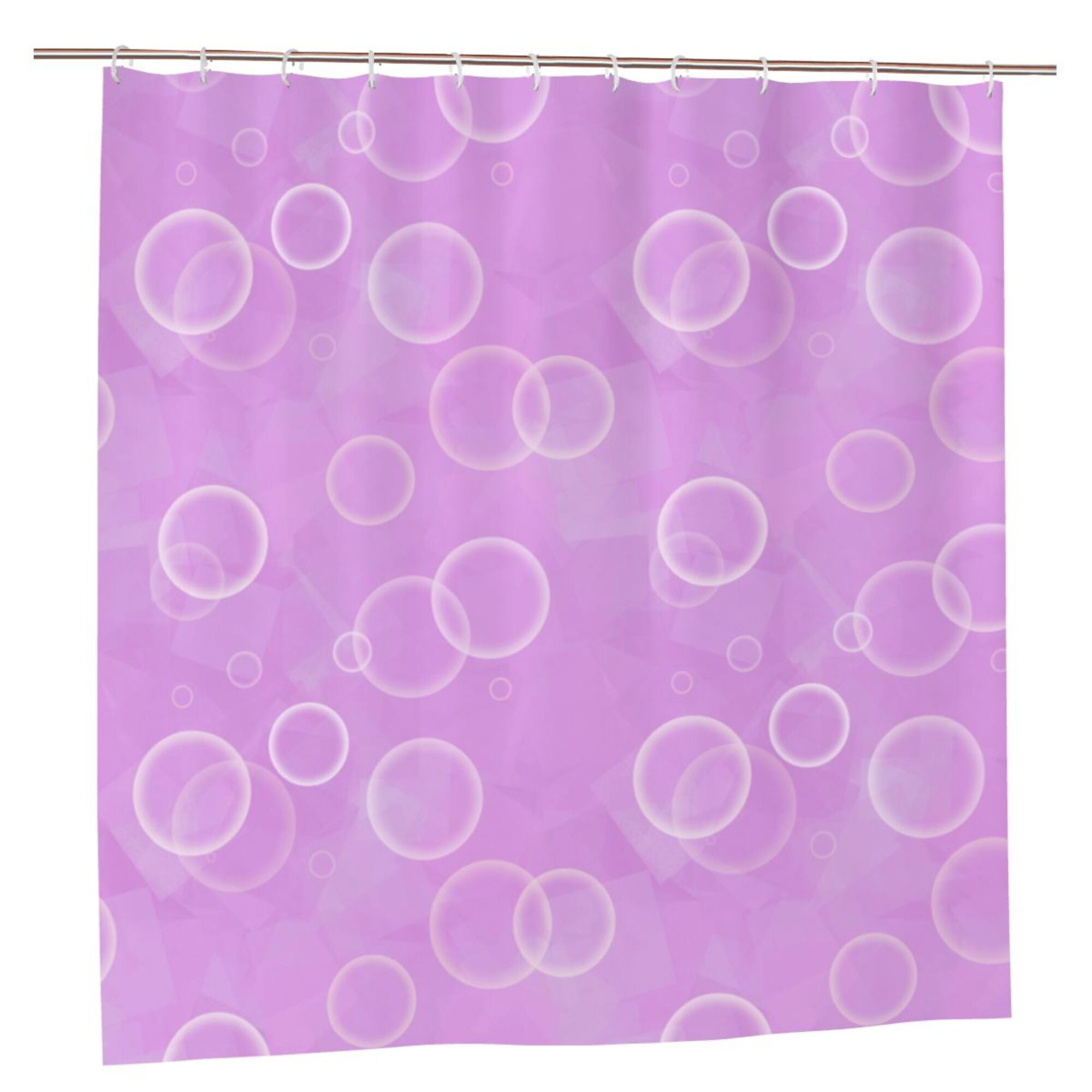 YFYANG Waterproof Bathroom Shower Curtain, Dreamy Purple Bubble Shower Curtain Set with Hooks ...