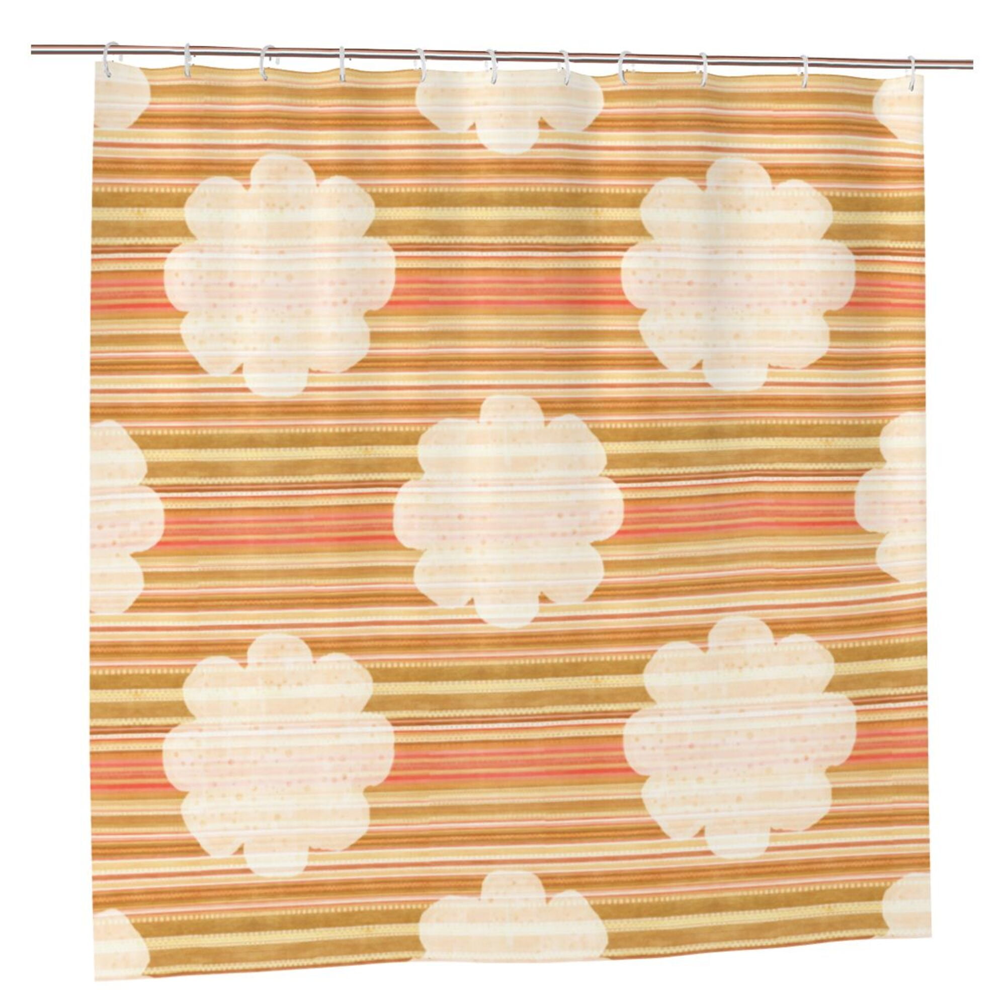 Yfyang Waterproof Bathroom Shower Curtain Floral Line Texture Shower